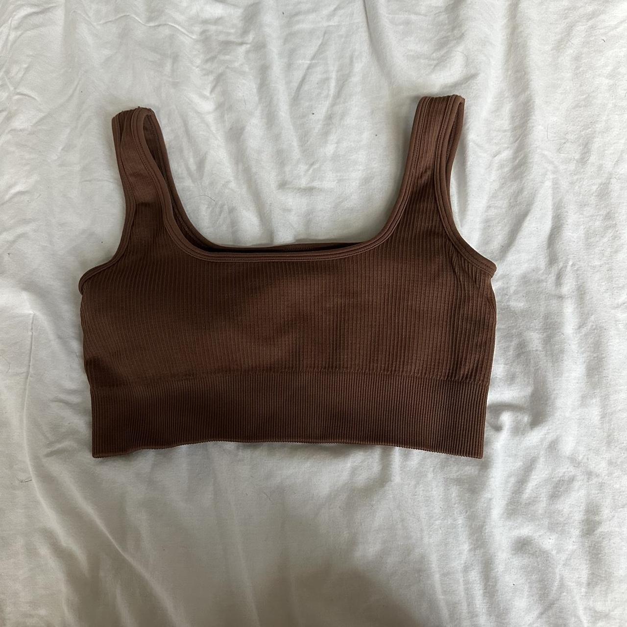 Brown sports bra No brand Size small Would fit... - Depop