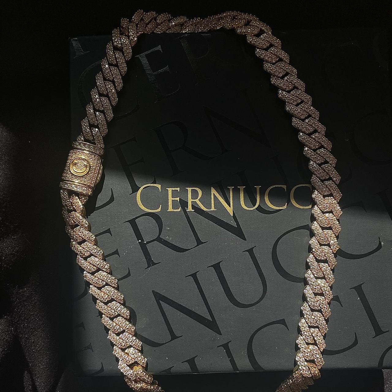 CERNUCCI GOLD CHAIN 10mm diamond prong link chain,... - Depop
