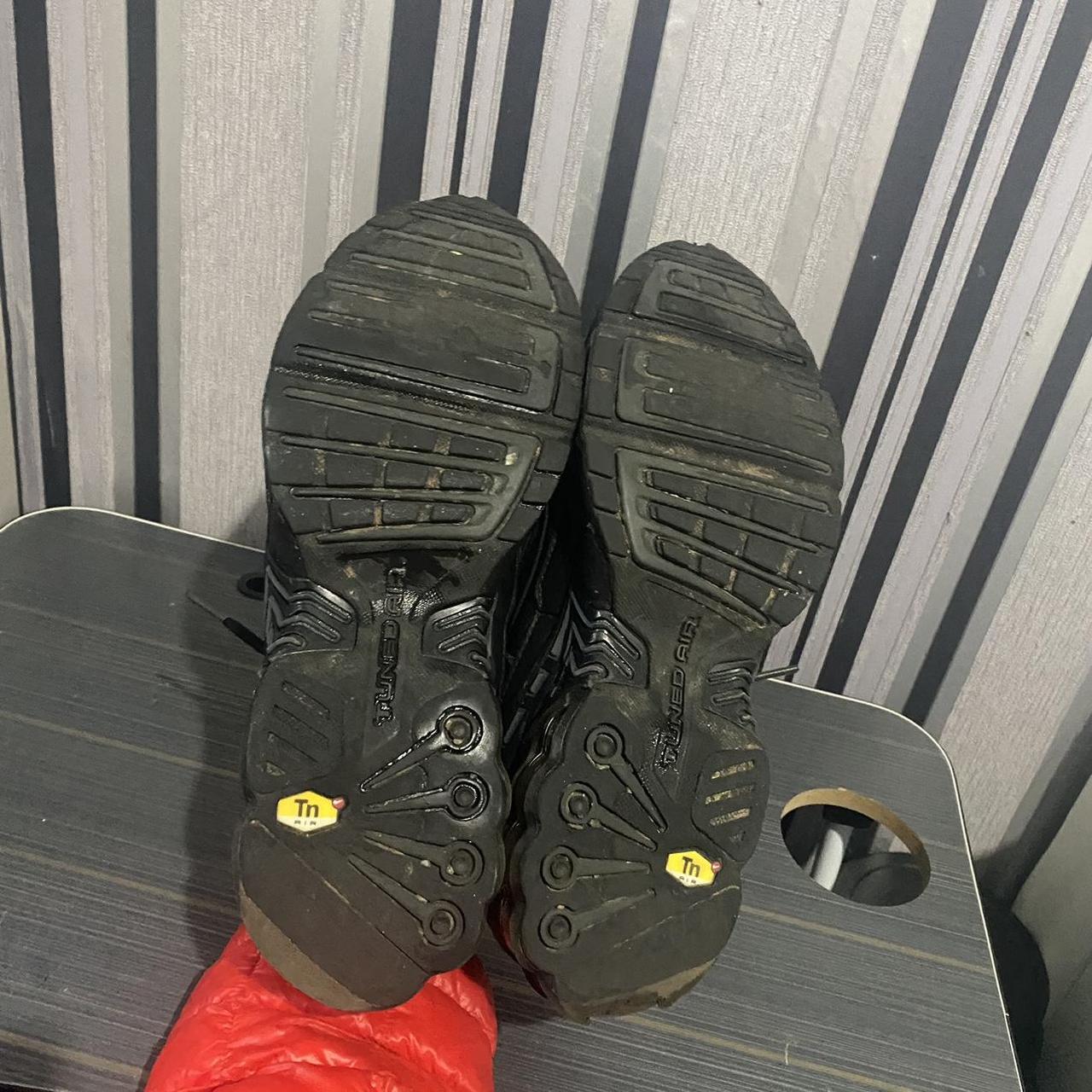 Nike Air max tns 3 triple black ️ leather material... - Depop