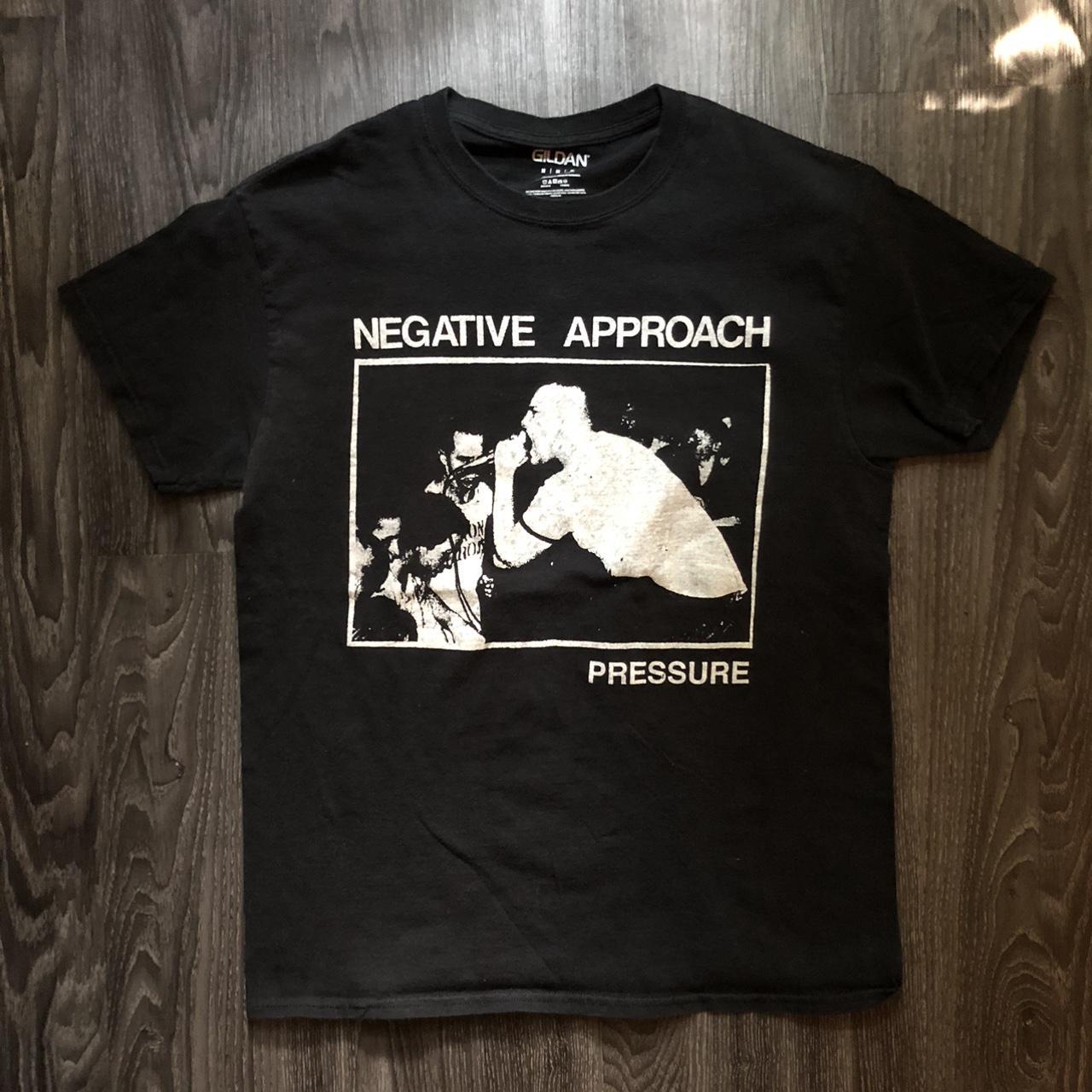 Negative Approach black t-shirt, size medium.... - Depop