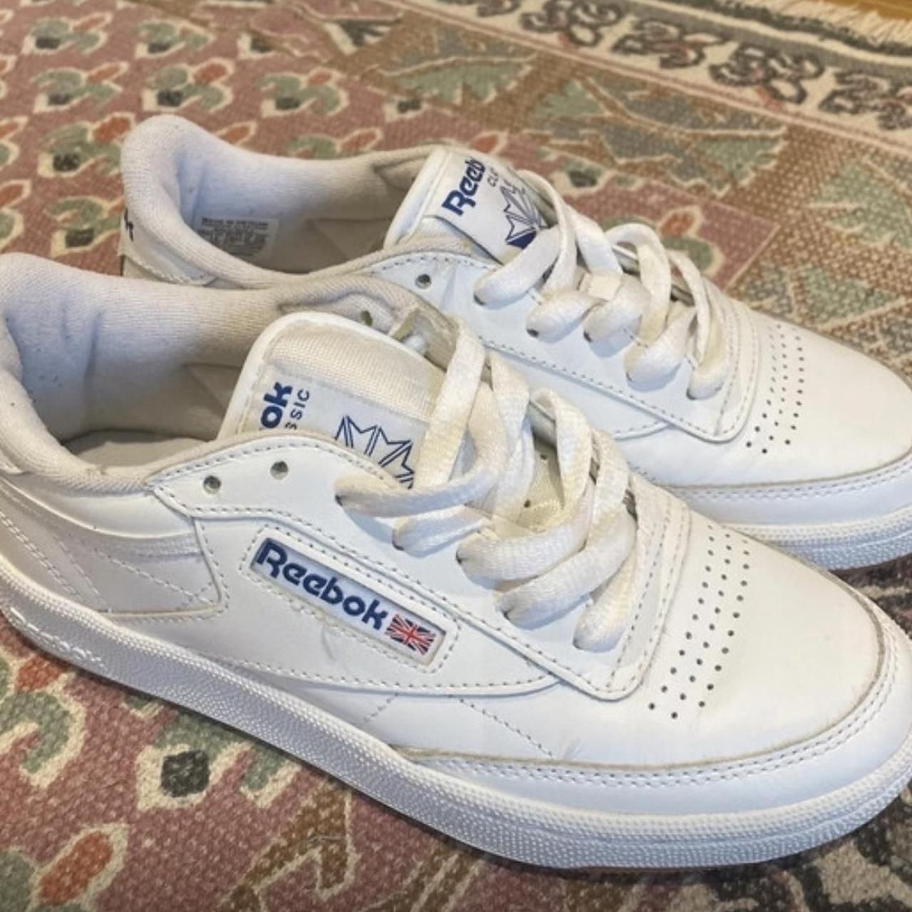 Reebok Club C size 3 - like new, worn once #reebok... - Depop