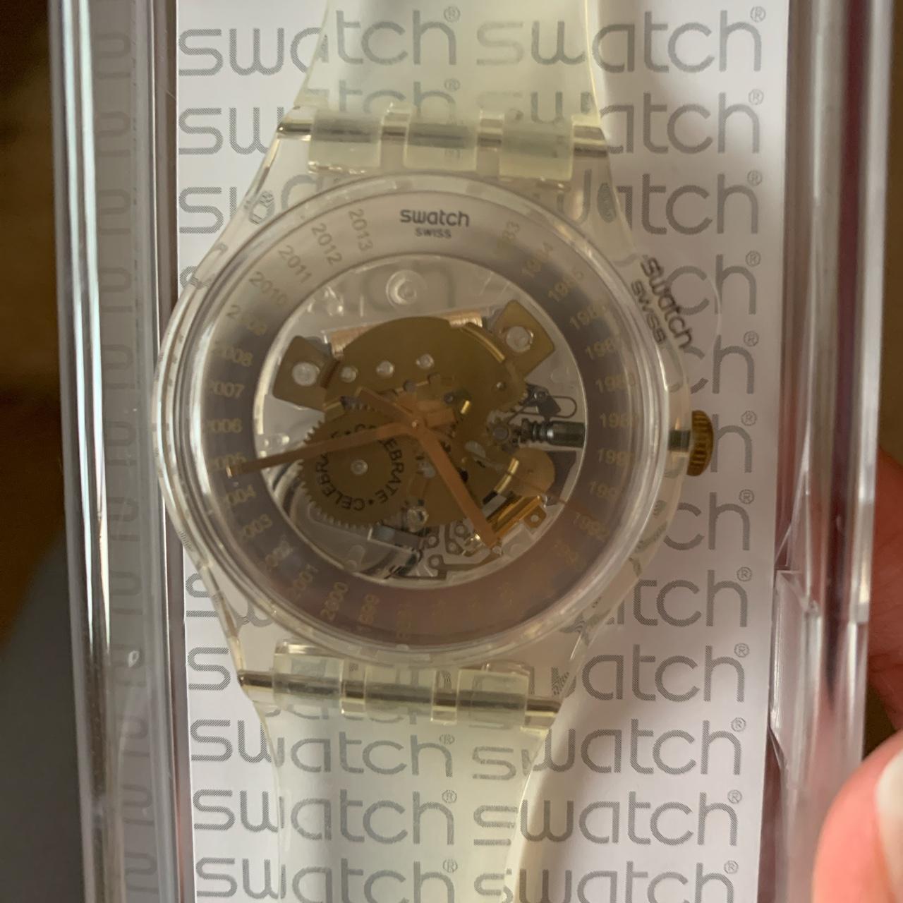 swatch limited edition CELEBRATE watch transparent... - Depop