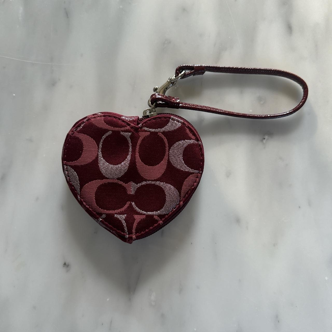vintage burgundy maroon coach coin pouch / keychain... - Depop