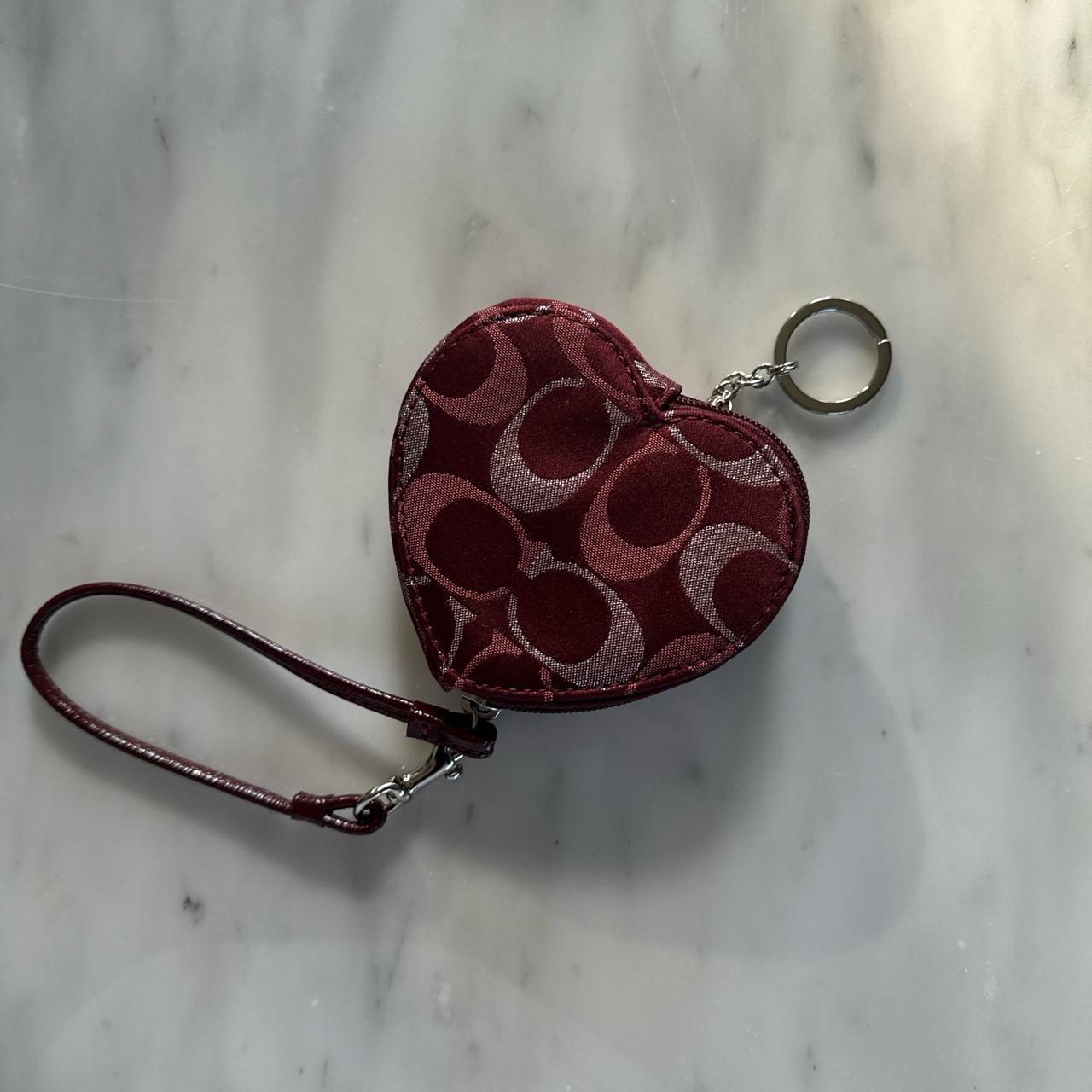vintage burgundy maroon coach coin pouch / keychain... - Depop