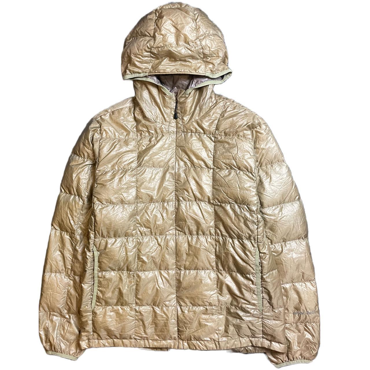 Montbell Square Stitch Puffer Jacket in Gold Size -... - Depop