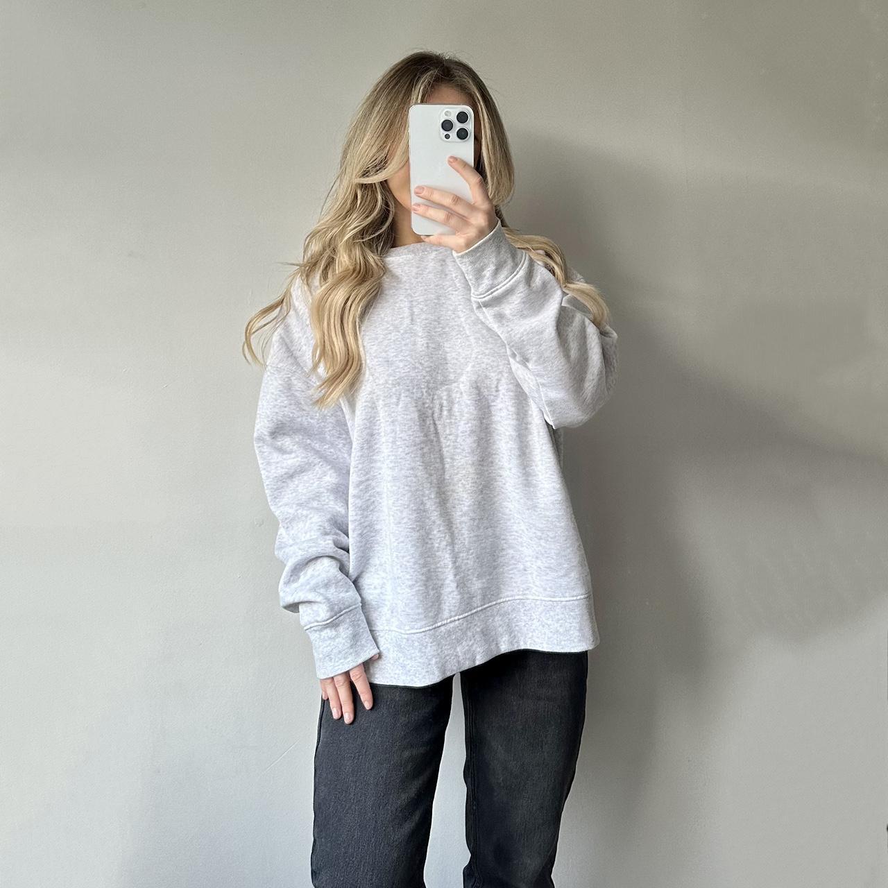 primark oversized sweatshirt in marl grey - size l... - Depop