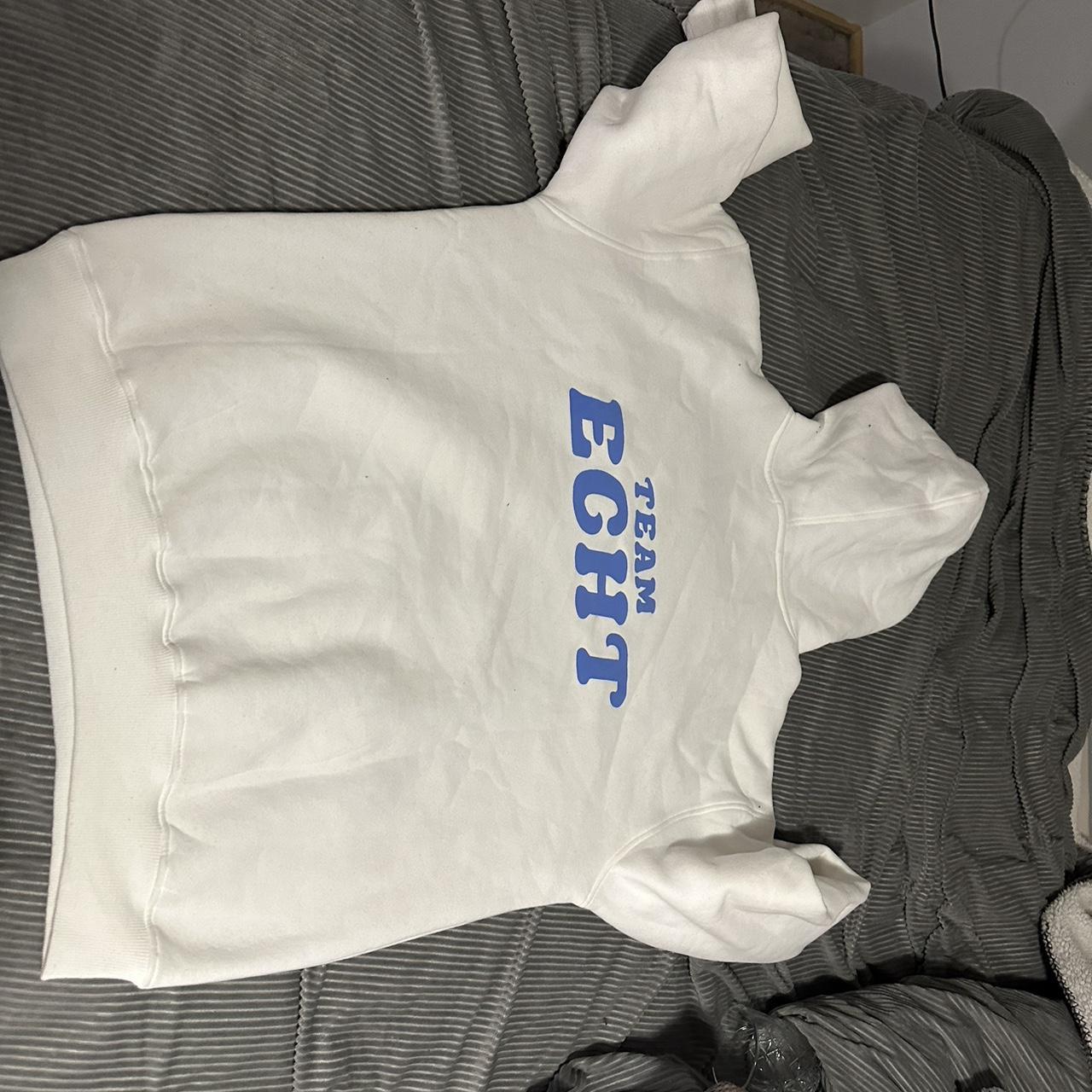 team echt hoodie in white/blue colour way. sold out... - Depop