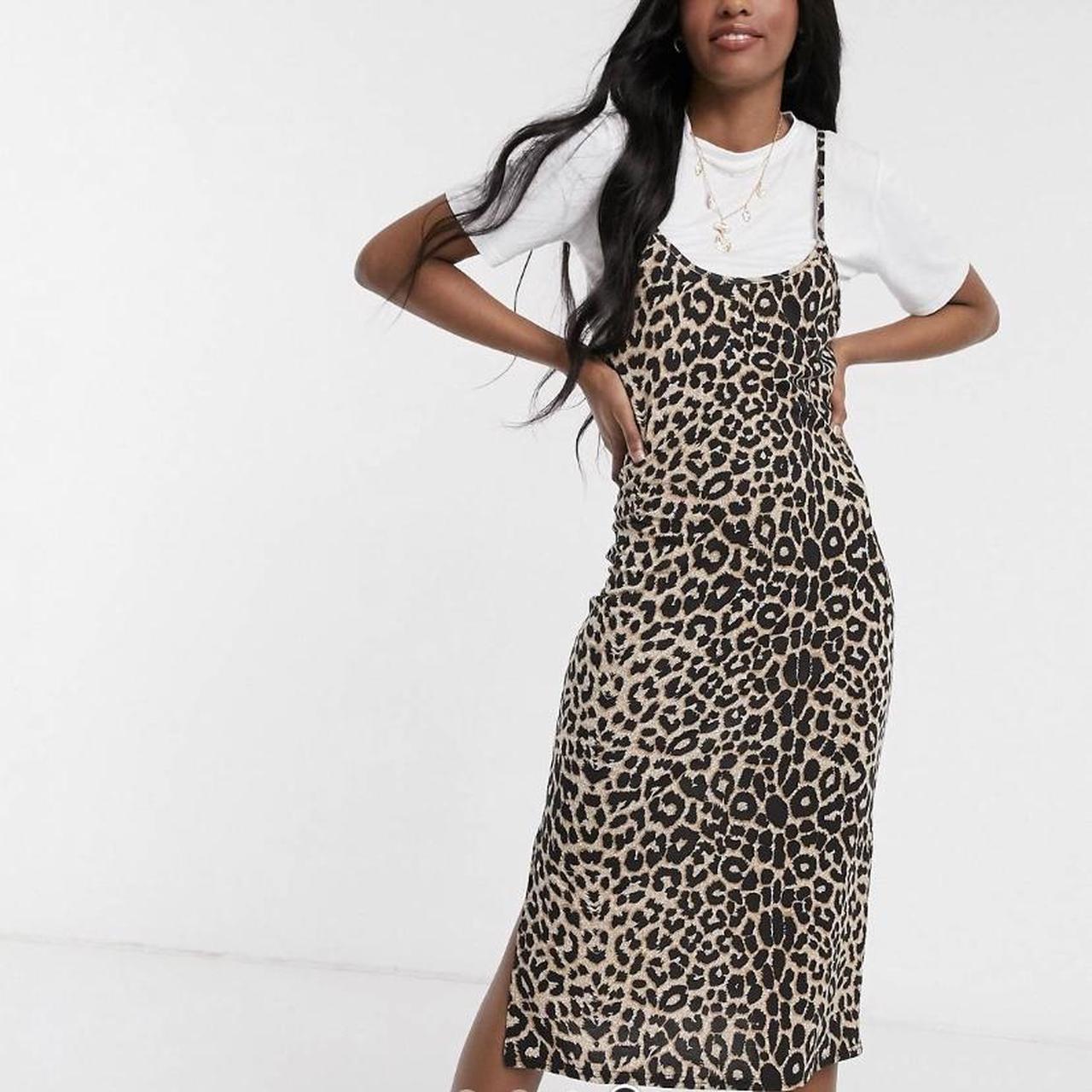 Boohoo asos leopard print dress Worn twice Perfect... - Depop