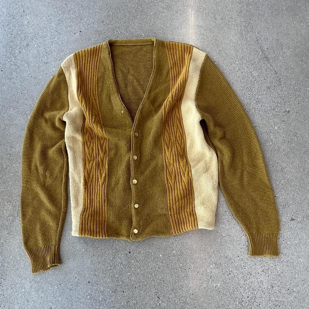 Vintage striped yellow knit cardigan 🚨 PRICES FIRM... - Depop