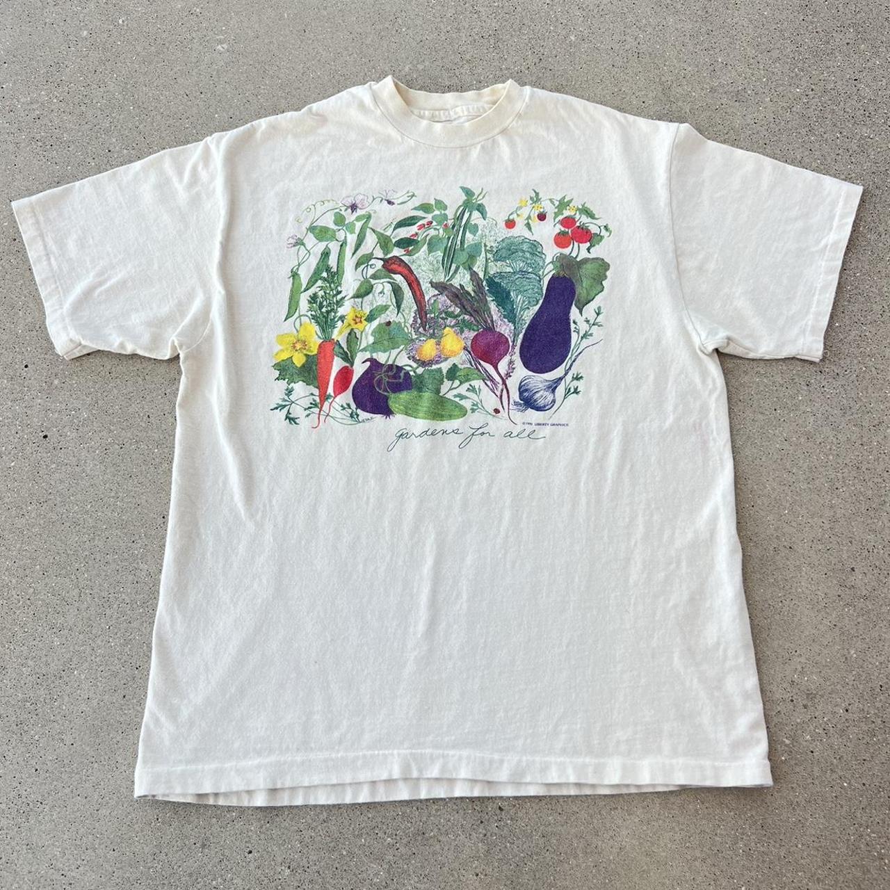 Vintage 90s Vegetable garden tee 🤠 FREE shipping if... - Depop