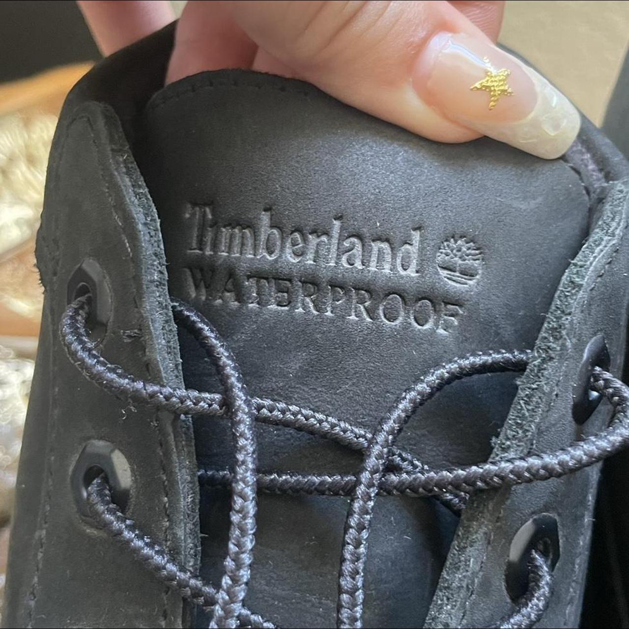 black waterproof Timbs - worn only once! -... - Depop