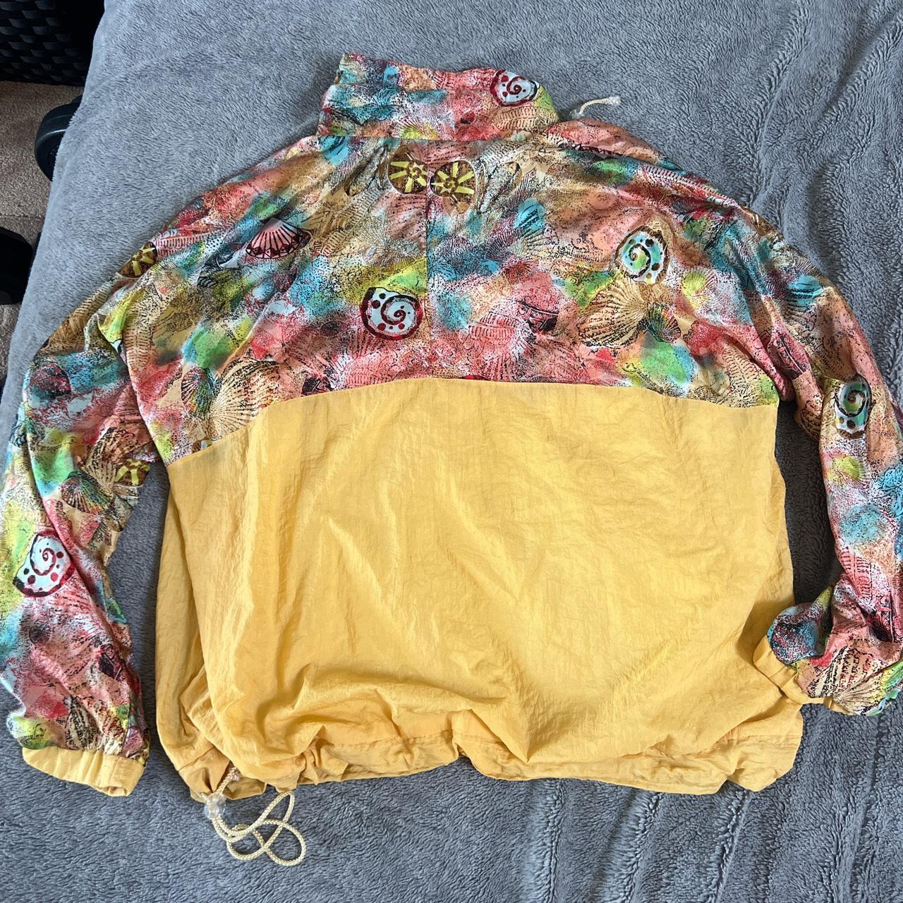 vintage yellow half zip windbreaker seams opened in... - Depop