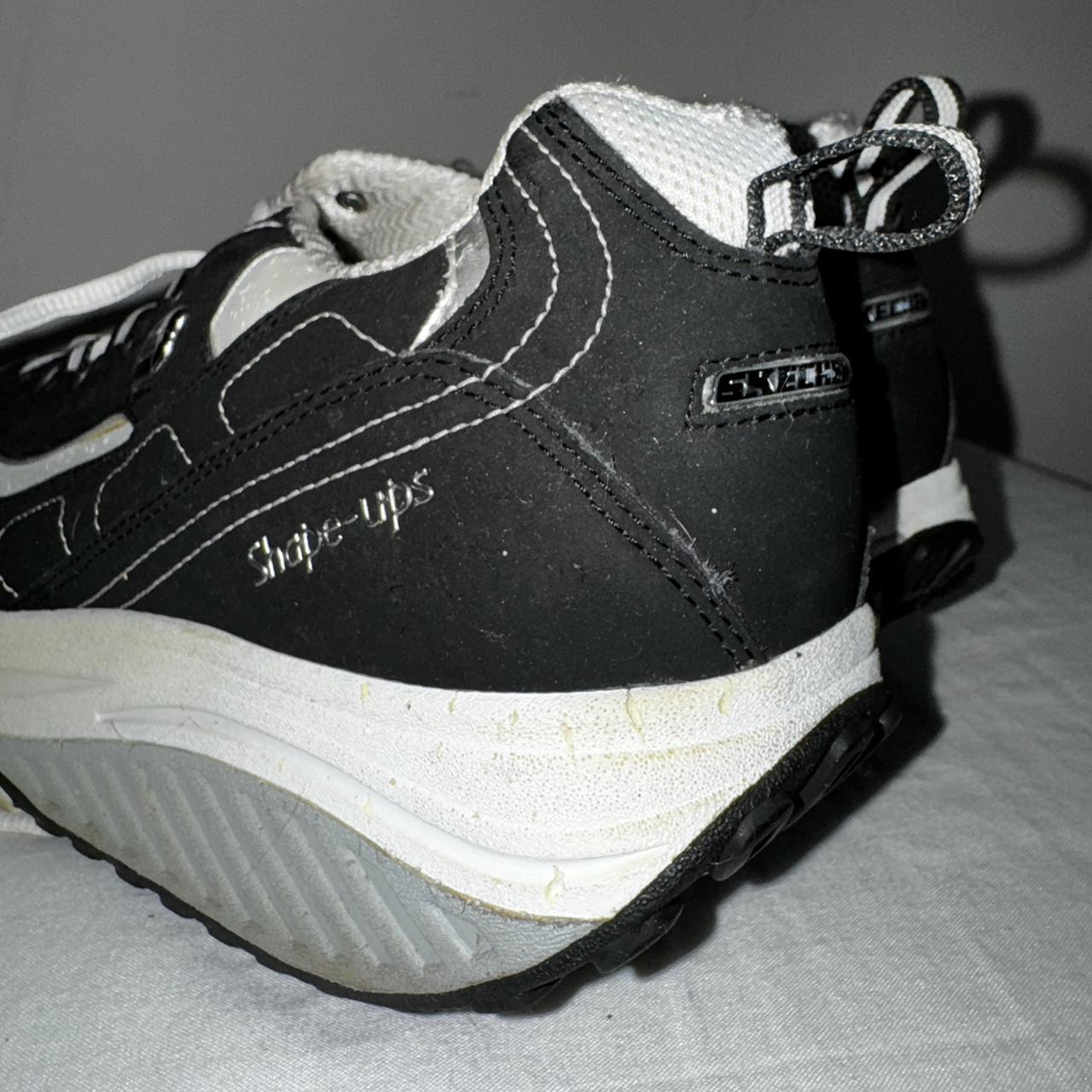 90s Sketchers Shape-Ups trainers !! black and white... | Depop