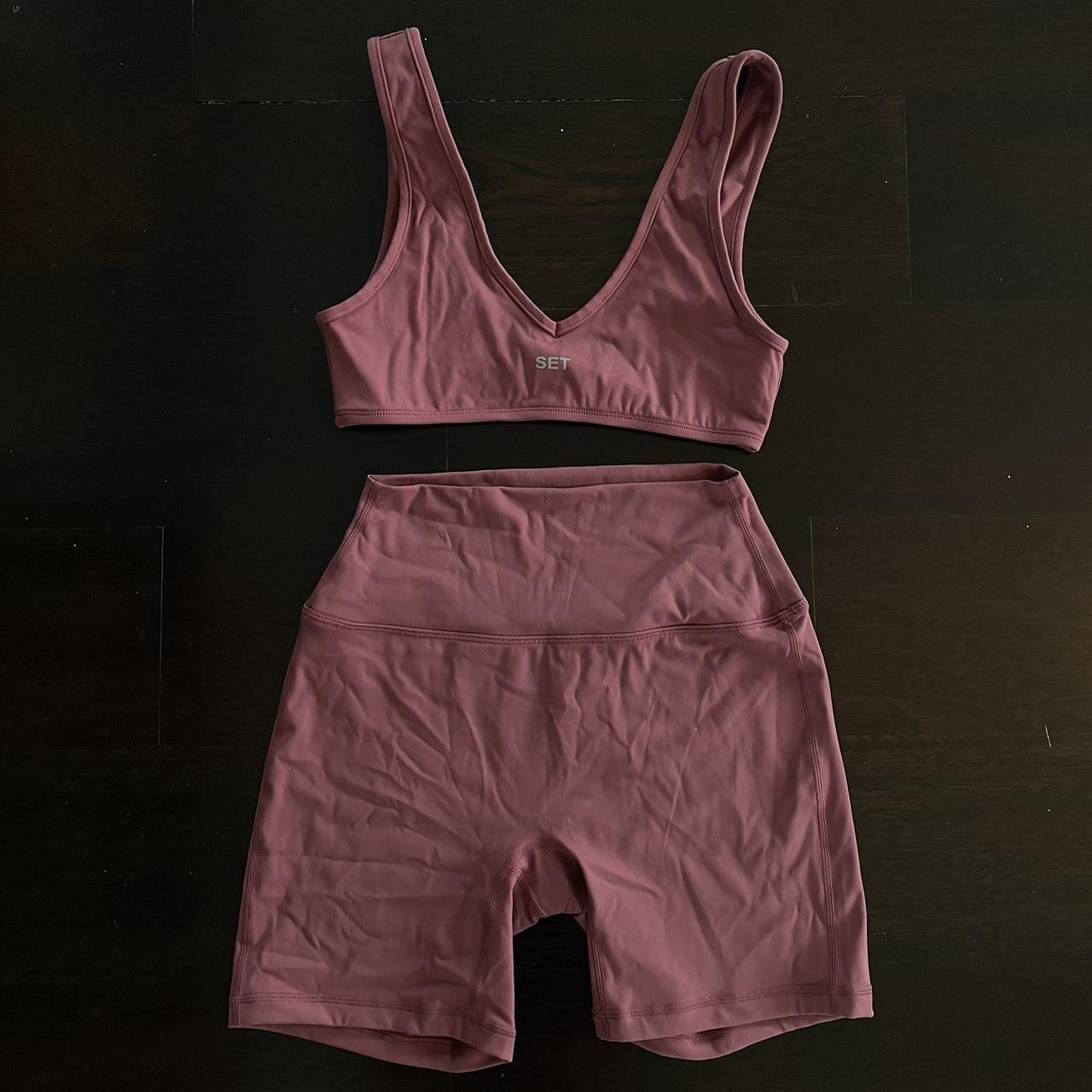 SetActive mauve workout set / shorts are a size... - Depop