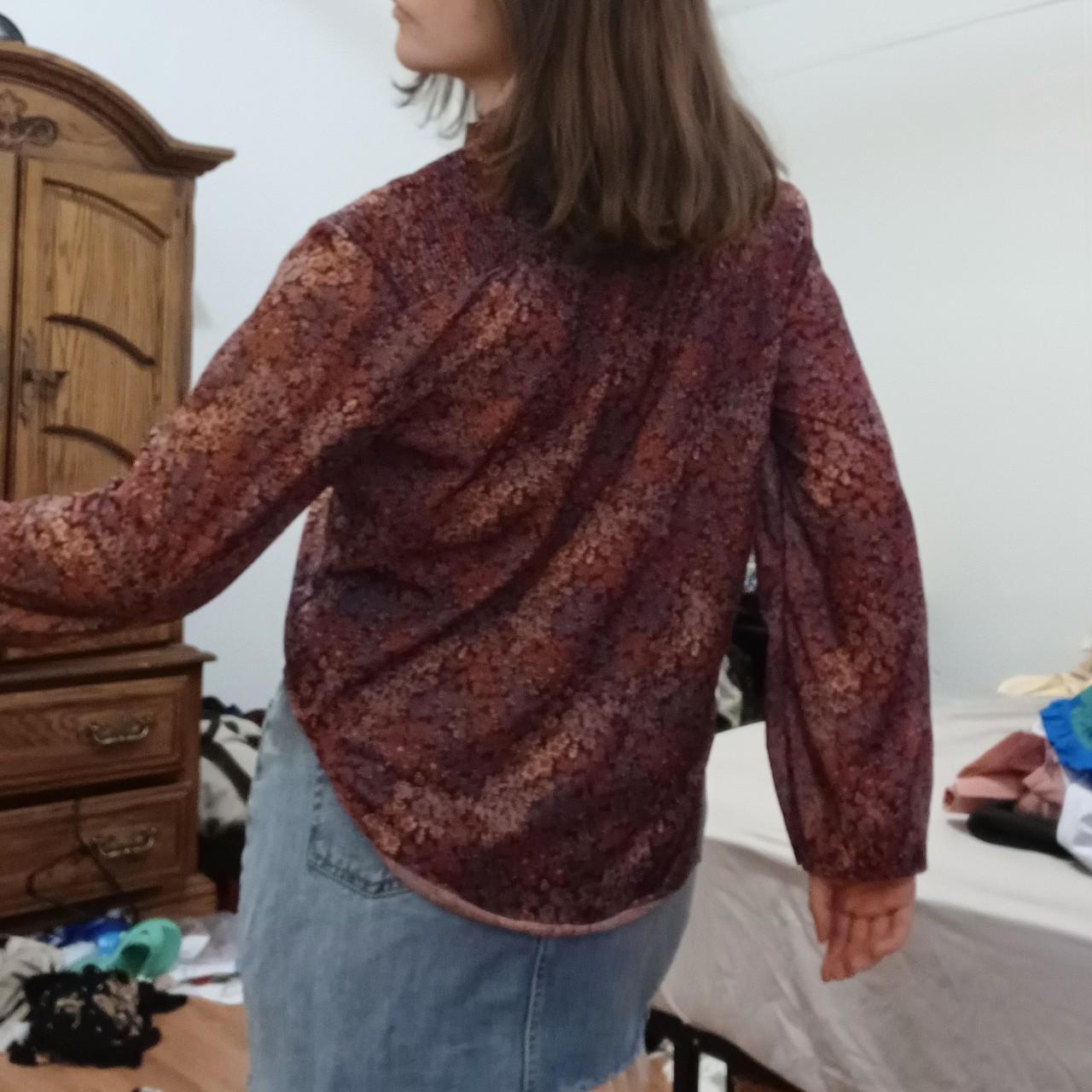 Vintage breezy semi sheer floral top! 70s blouse... - Depop