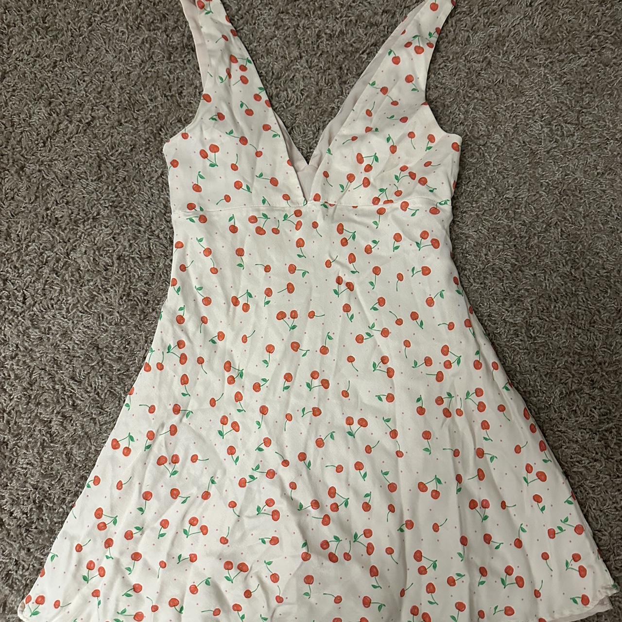 Zara cherry sundress Worn once no flaws noted. In... - Depop