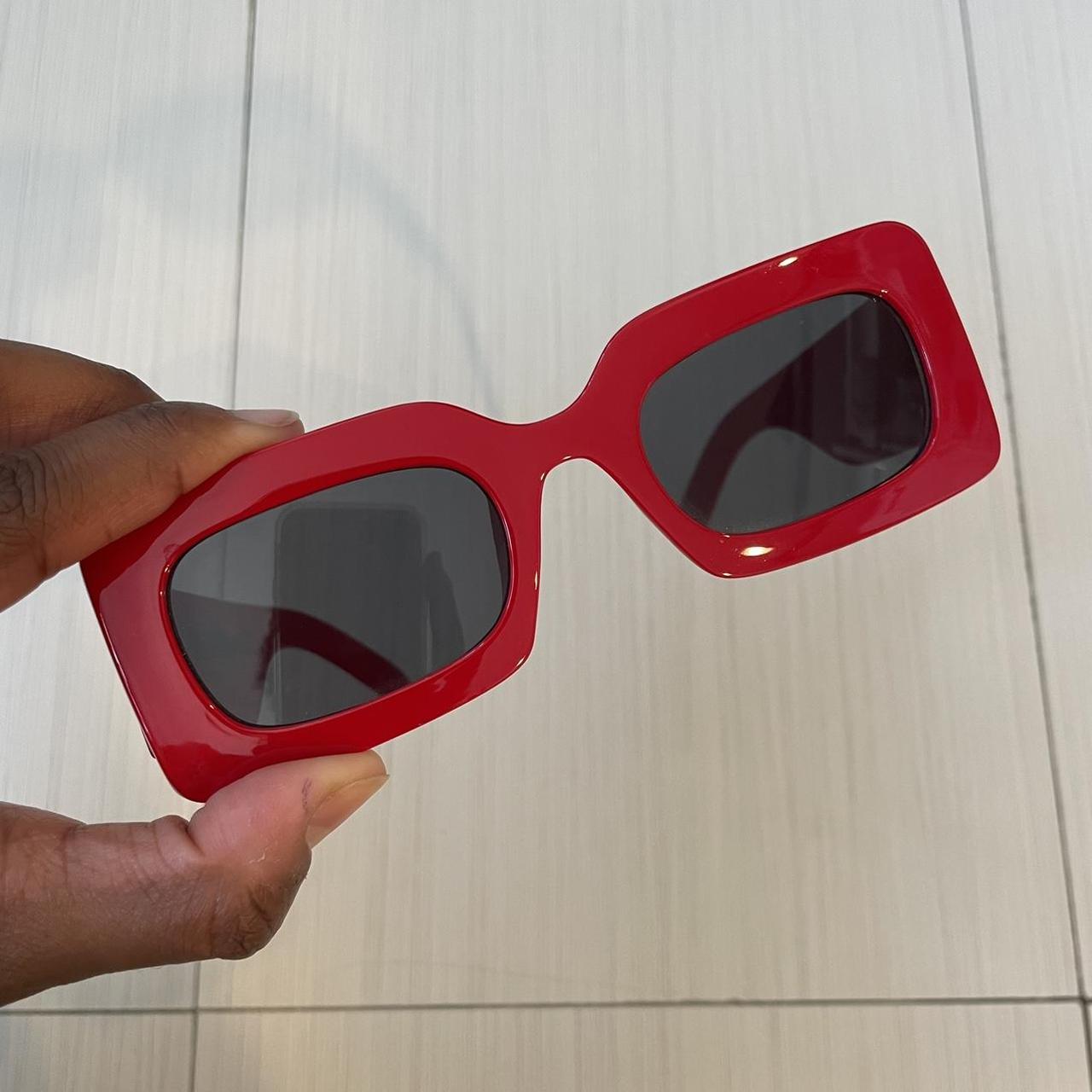 90s style rectangle sunglasses🚗 Color is red. Cool... - Depop