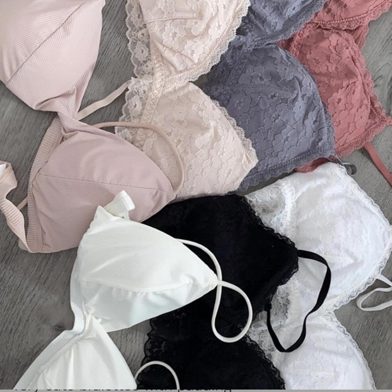 super cute bralettes (minus the blue one) the lacey... - Depop