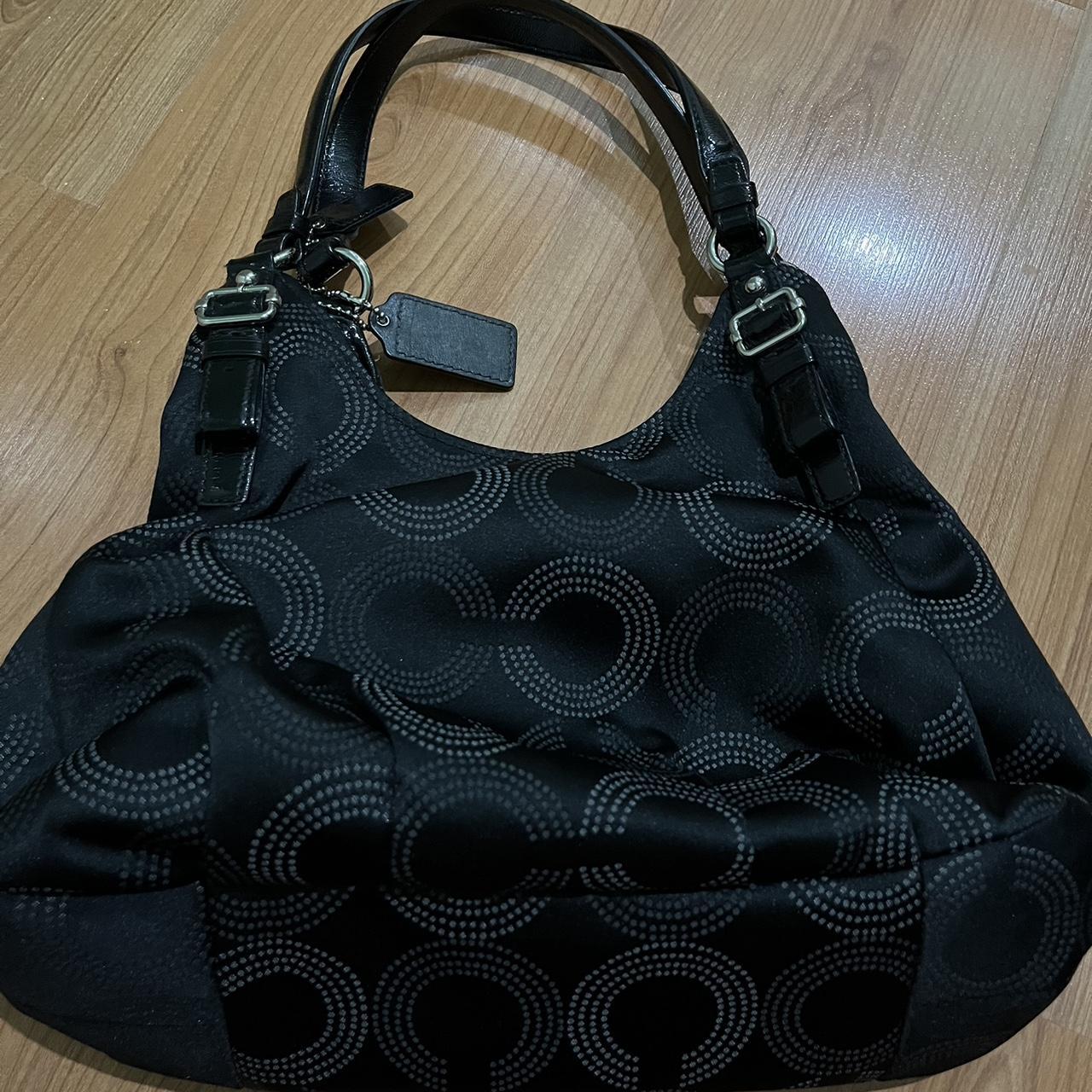 Black Coach Bag Silver Hardware and Midnight Blue... - Depop