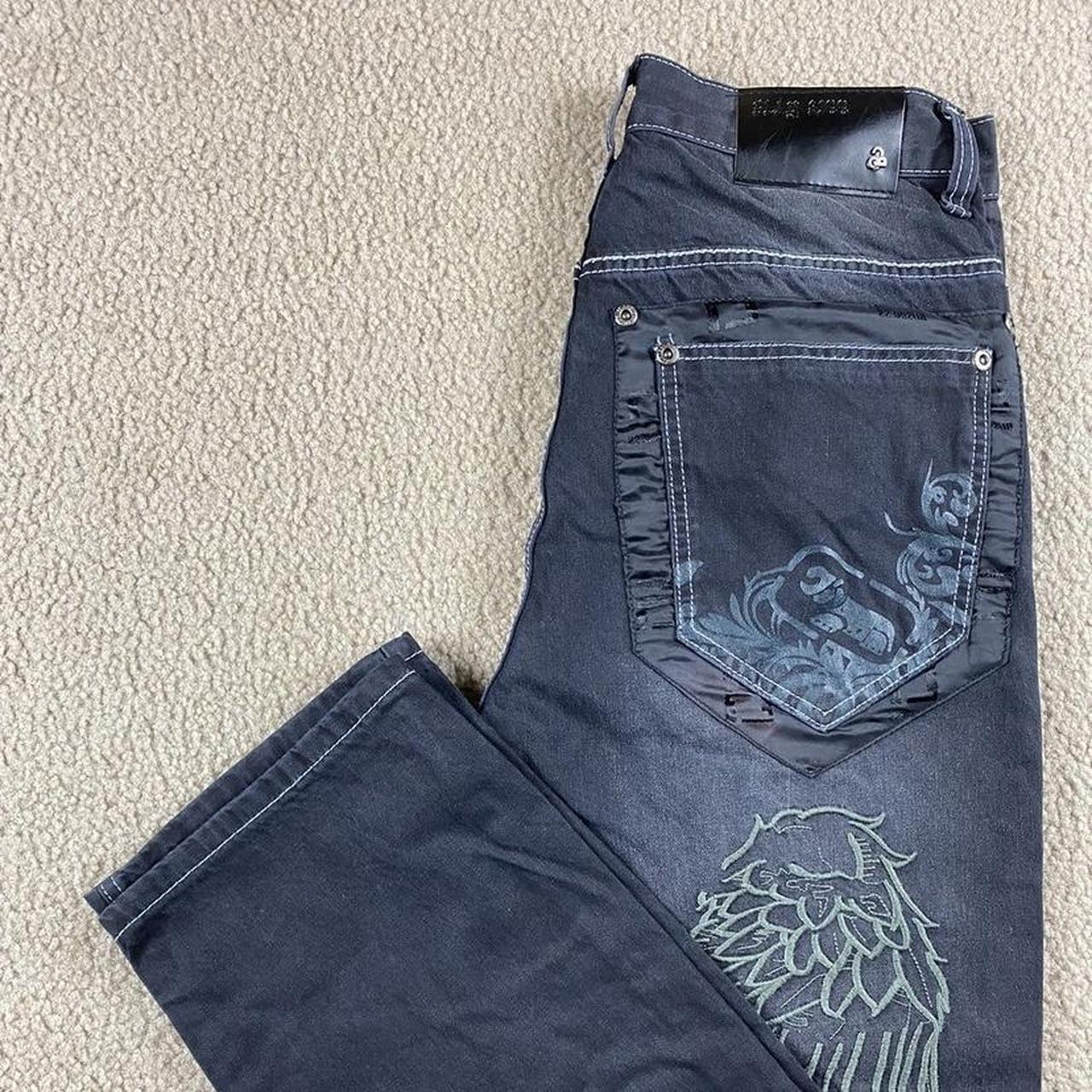 Affliction Men's Black Jeans | Depop