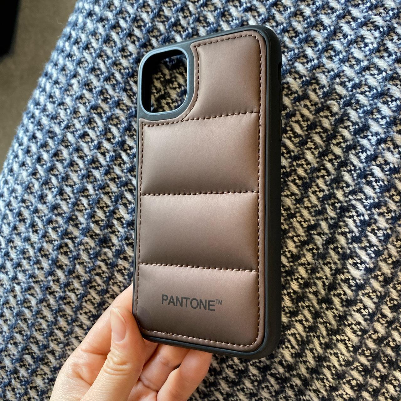 iPhone 11 case, never used. Brown & mimics a puffy... - Depop