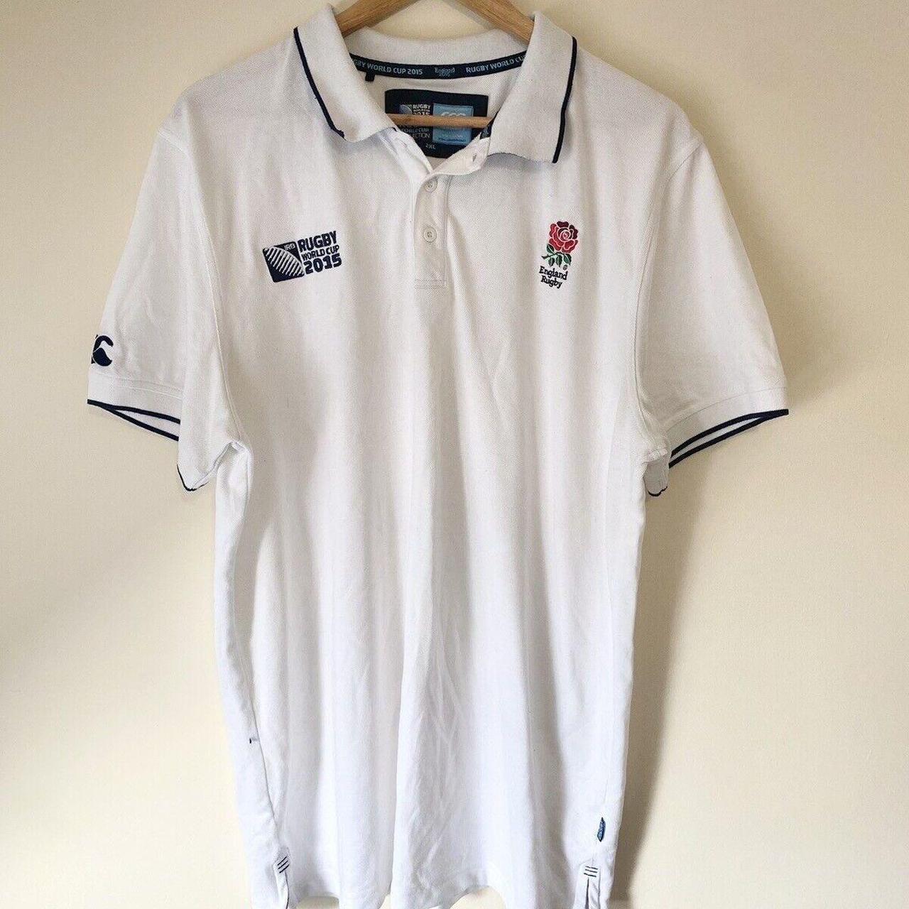 Canterbury Rugby World Cup 2015 England White Polo... - Depop