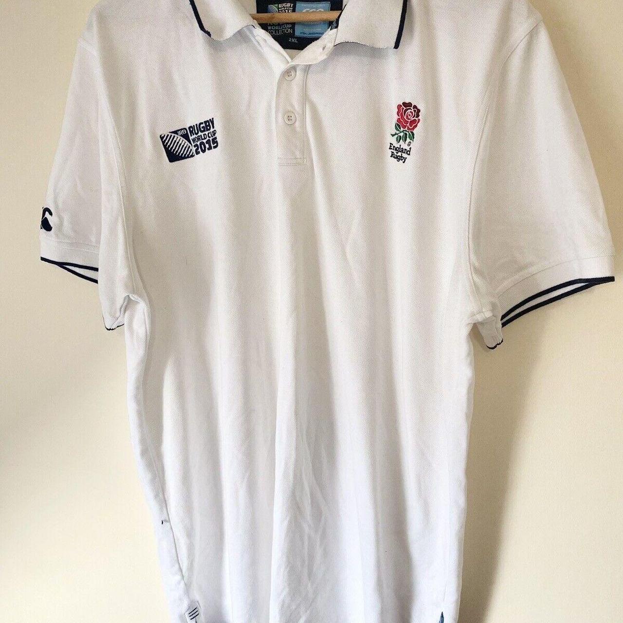 Canterbury Rugby World Cup 2015 England White Polo... - Depop