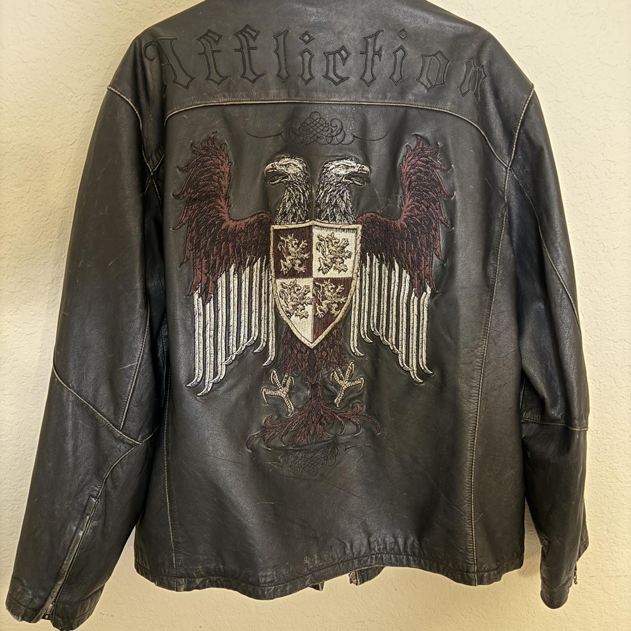 VERY RARE GRAIL Affliction premium leather jacket... | Depop