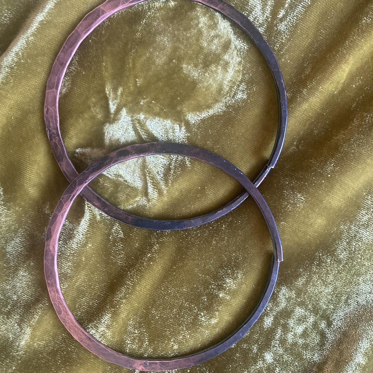 Large custom hammered ombre hoop gauges for gauged... - Depop