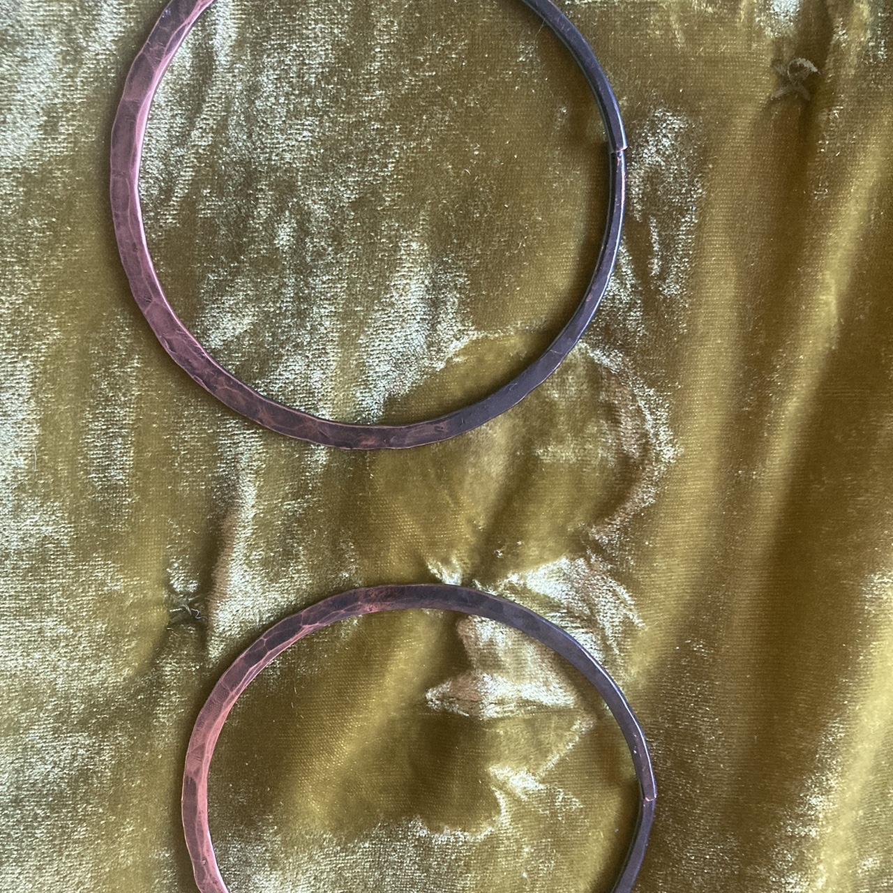 Large custom hammered ombre hoop gauges for gauged... - Depop