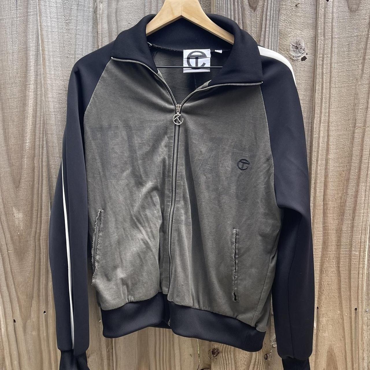 TELFAR Black & Grey Raglan Track Jacket... - Depop