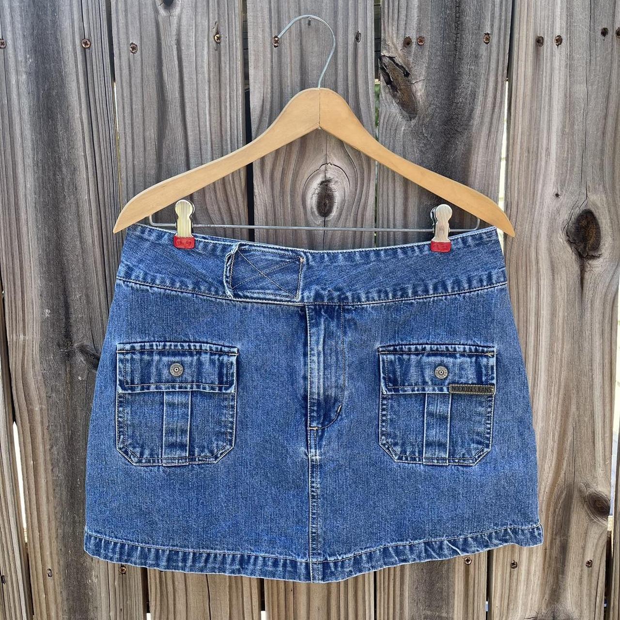 Y2k 90s No Excuses Denim Micro Mini Skirt Velcro Depop