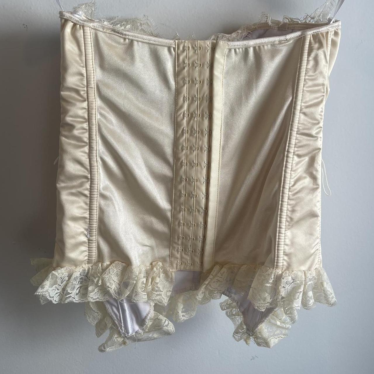 Coquette Cream / Beige Lace Trim Corset Top Size... - Depop