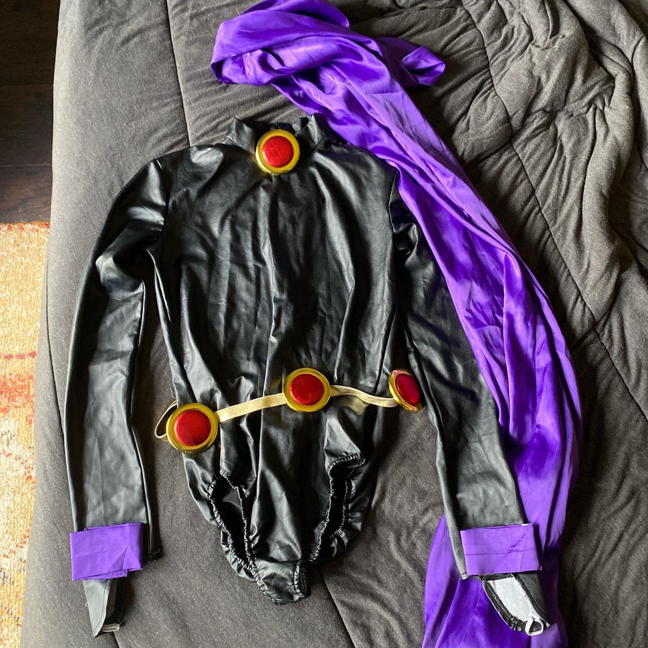 Teen titans Raven costume. Bodysuit is stretchy.... - Depop