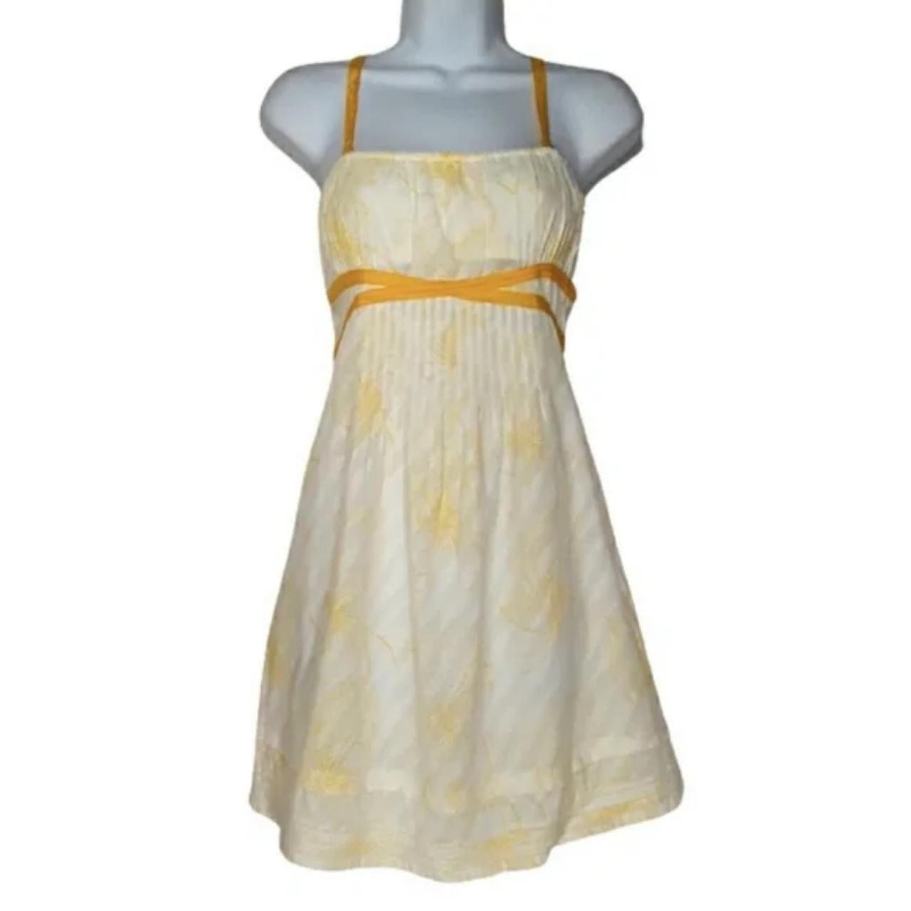 FREE PEOPLE Yellow Ribbon Dress • Size 6 (Size... | Depop