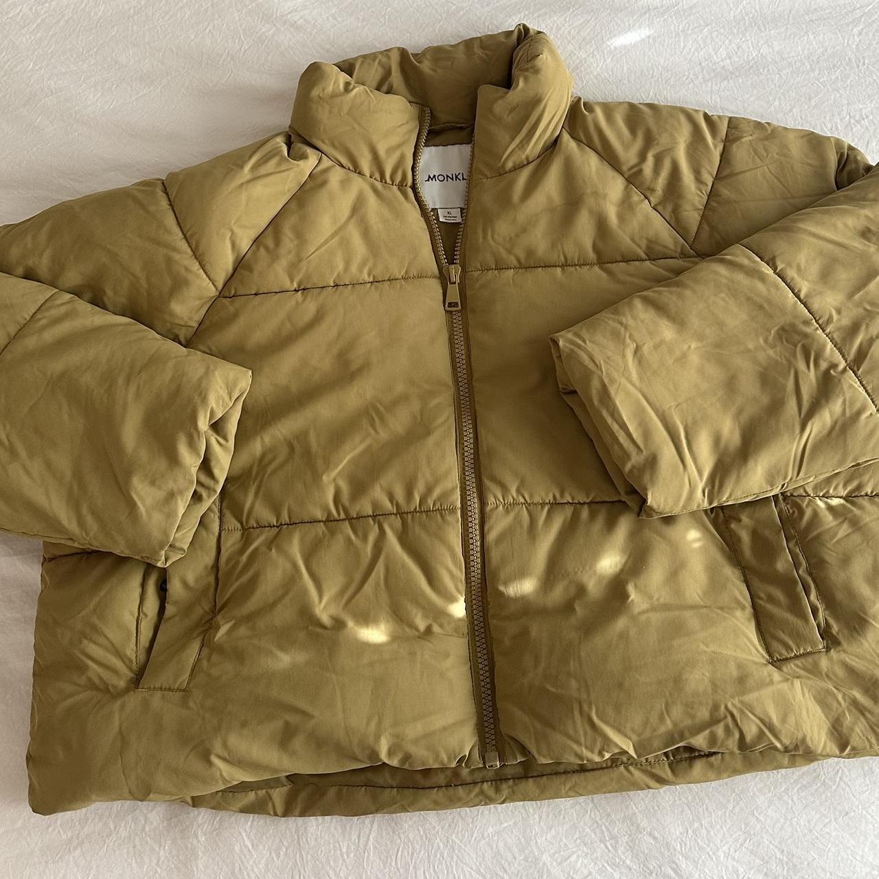 MONKI mustard yellow puffer jacket from ASOS - Depop