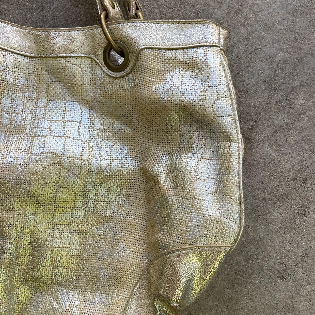 Super cute y2k gold Barney’s purse/tote!! Great used... - Depop