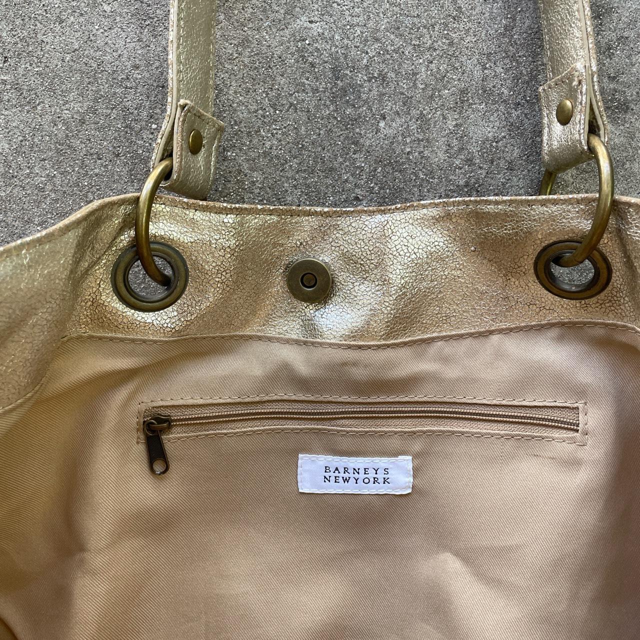 Super cute y2k gold Barney’s purse/tote!! Great used... - Depop