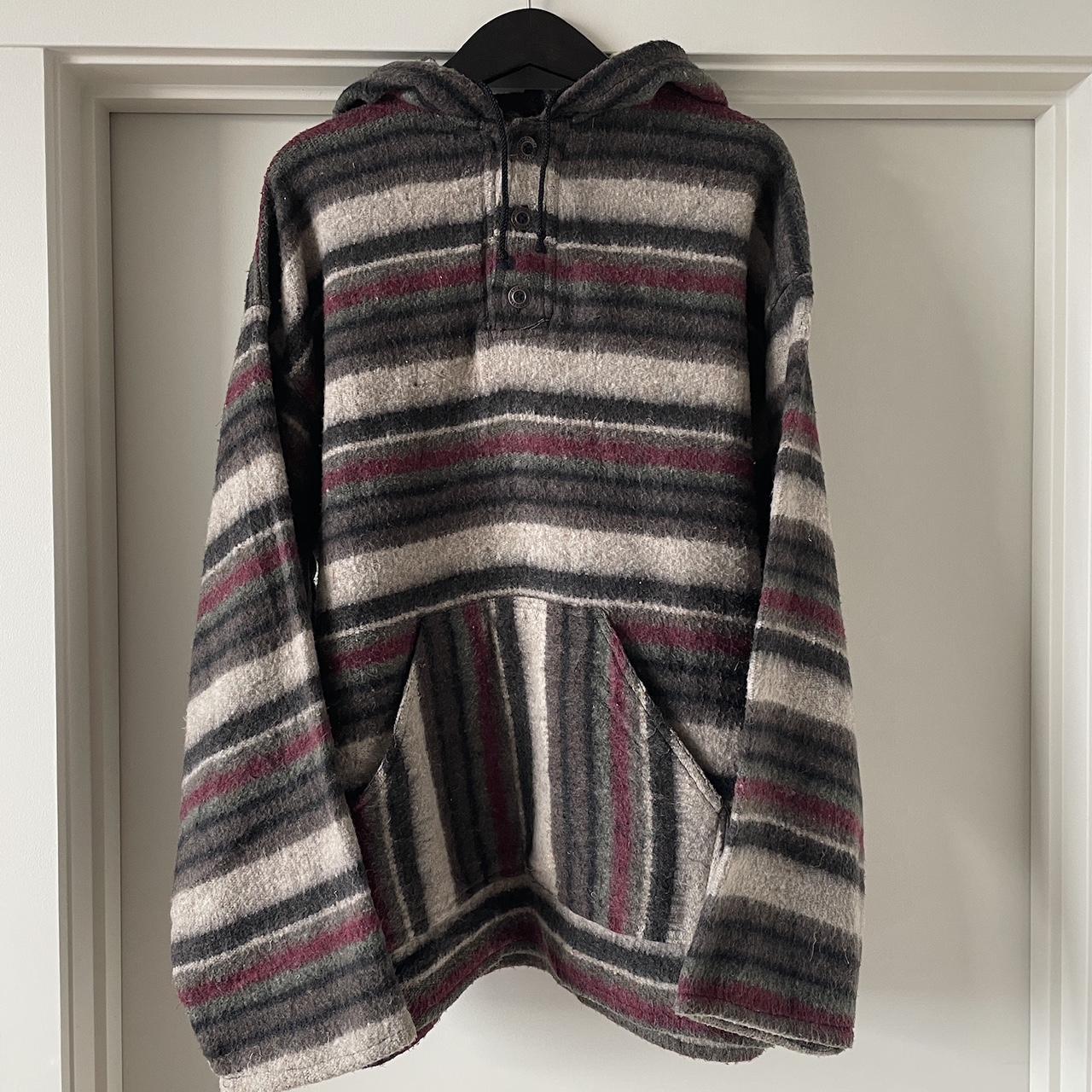 00s Y2K Earth Ragz Made in Mexico Blanket Pullover... - Depop