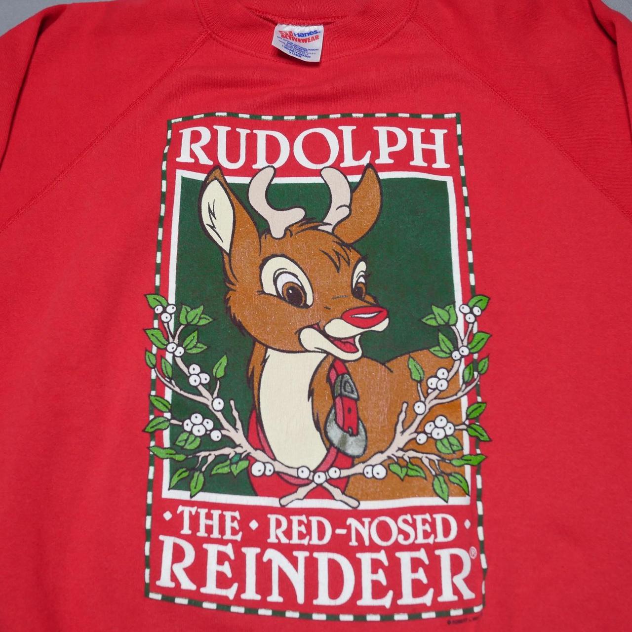 Rudolph The Red Nose Reindeer Sweatshirt Made in... - Depop
