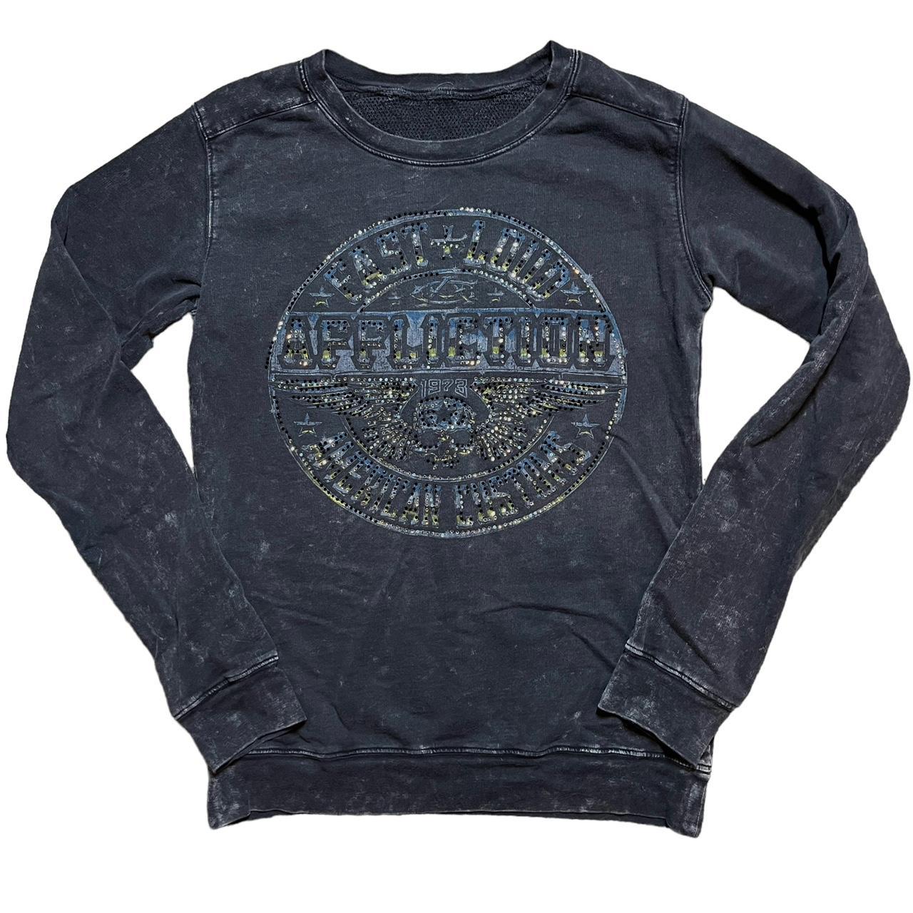 2000s Affliction Crew Neck Sweater no flaws acid... - Depop