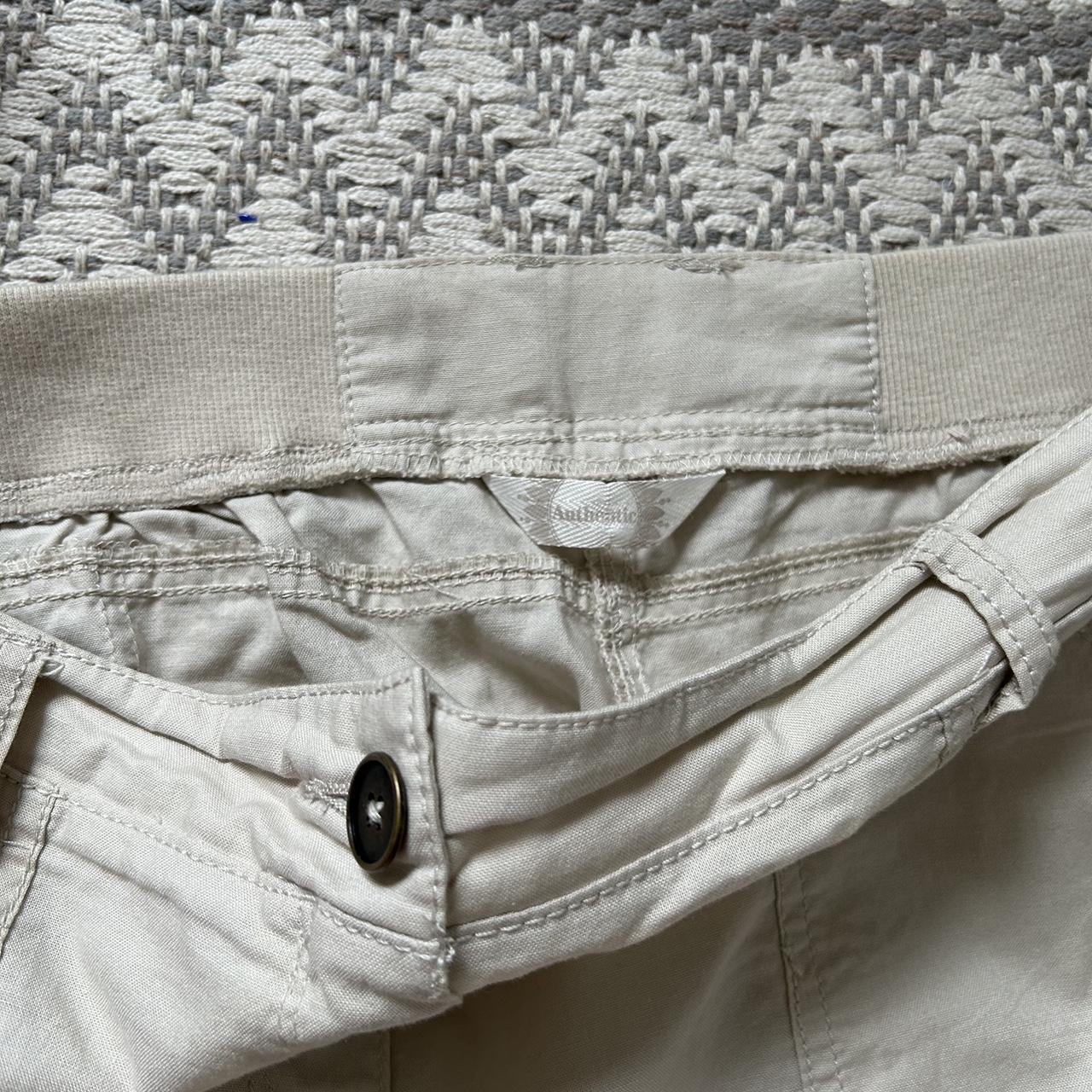 sick beige cargo jorts / capri shorts size 14 belt... - Depop