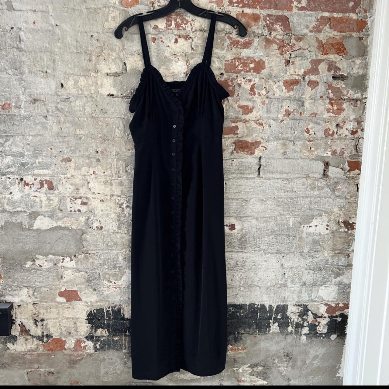 Topshop long black sundress Size: 6 - Depop