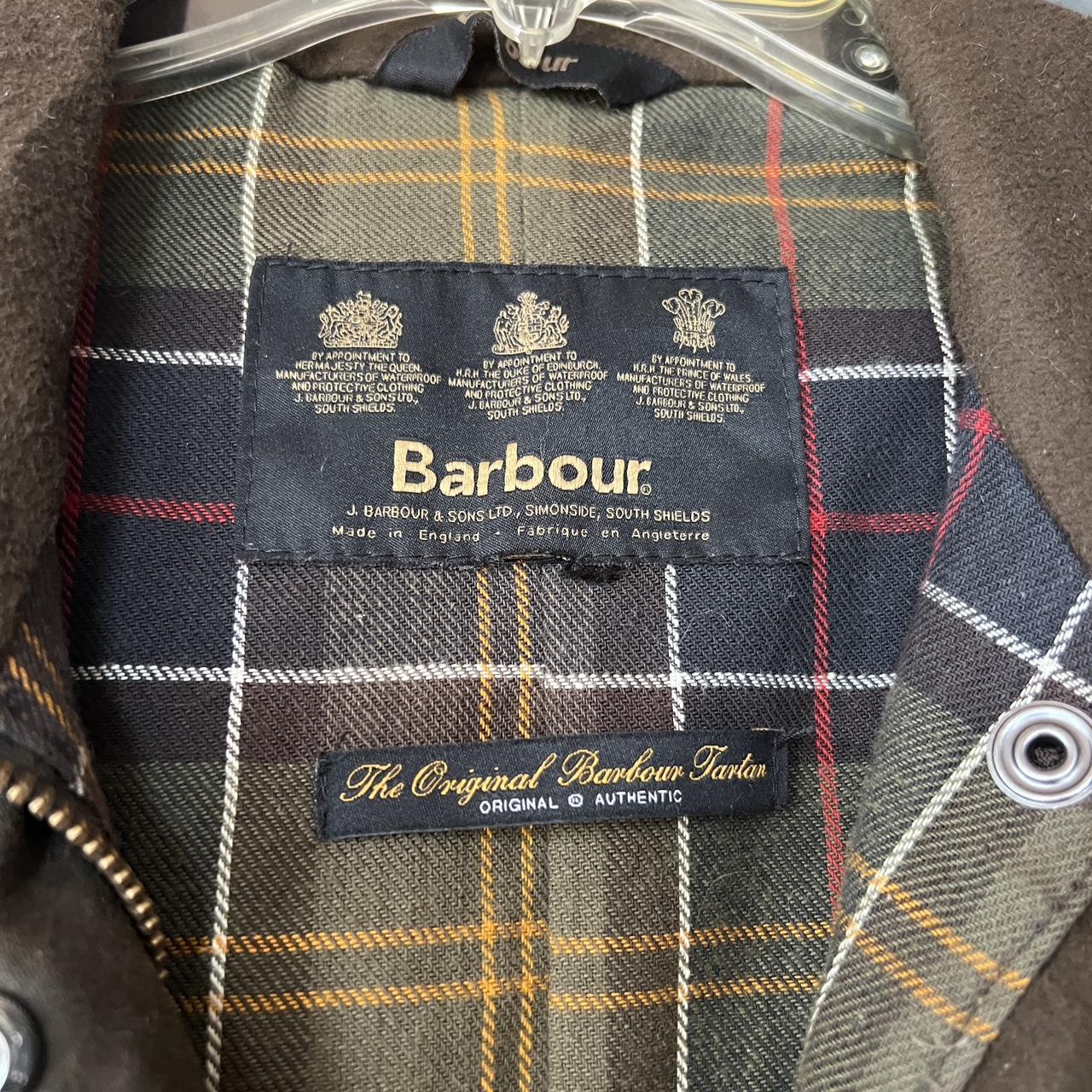 Barbour waxed green jacket. Size tag is missing.... - Depop