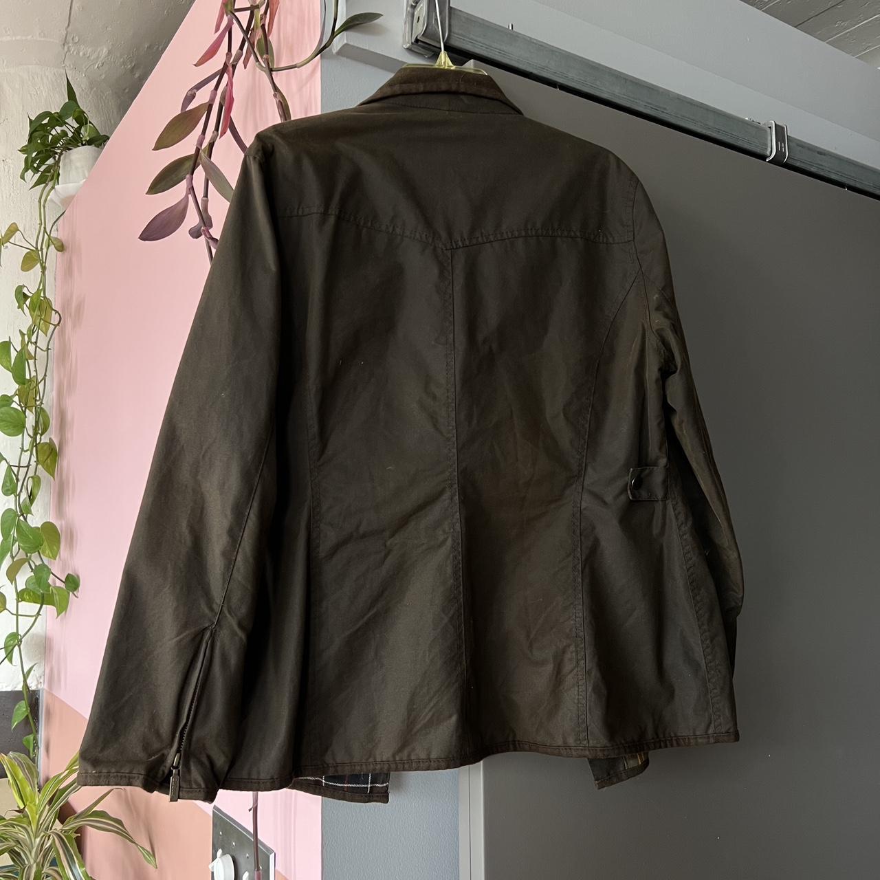Barbour waxed green jacket. Size tag is missing.... - Depop