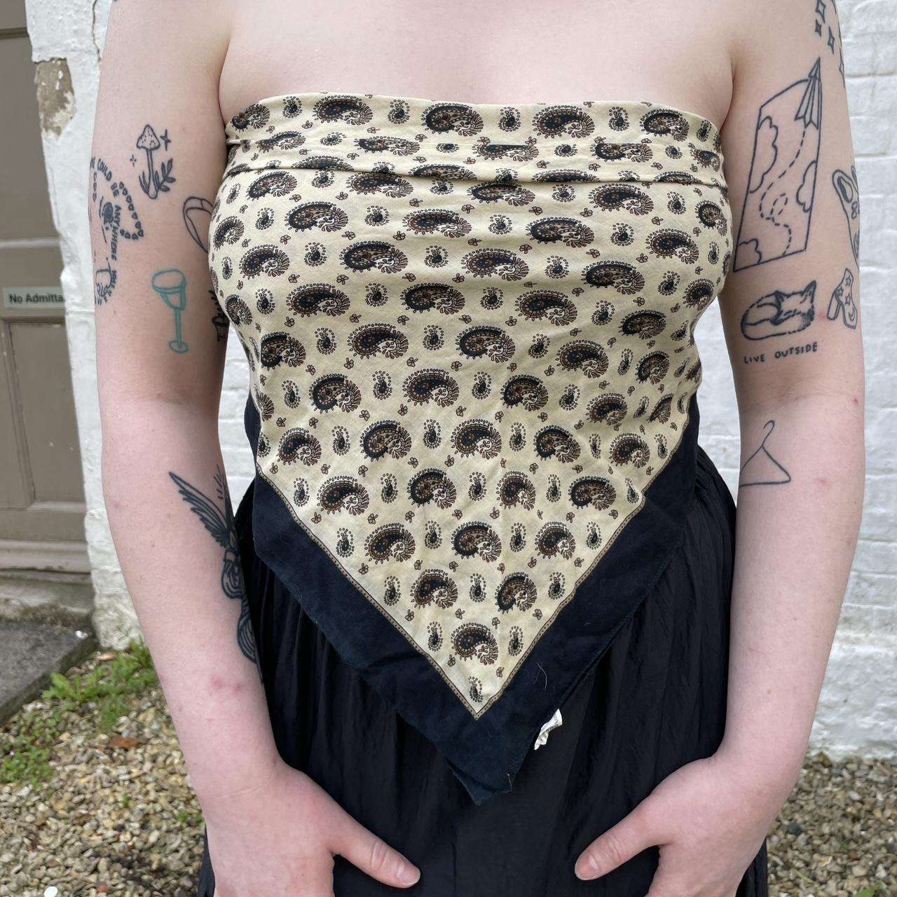 Vintage Sleeveless Boob Tube Style Hanky Top Depop