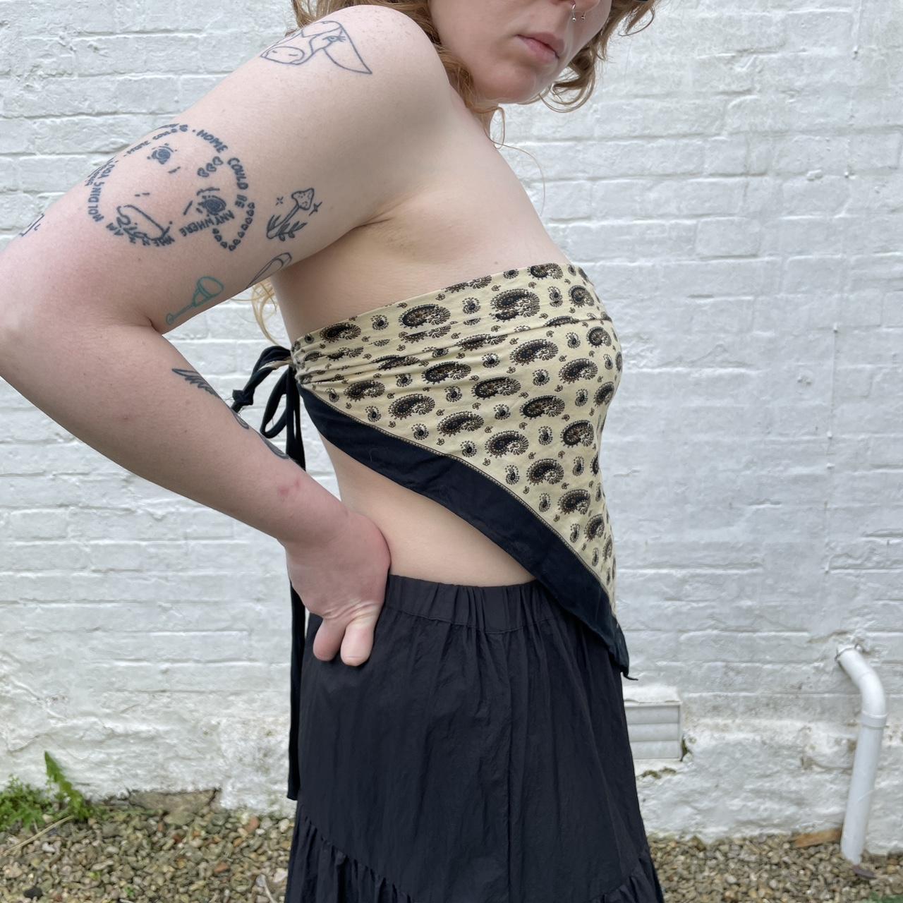 Vintage Sleeveless Boob Tube Style Hanky Top Depop
