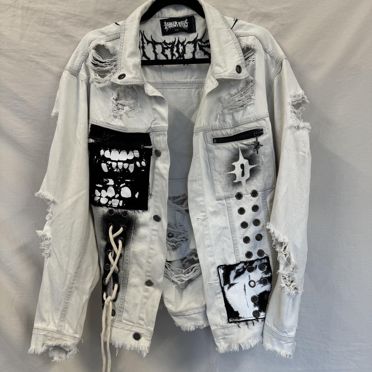Dolls Kill Darker Wav distortion distressed jacket.... - Depop