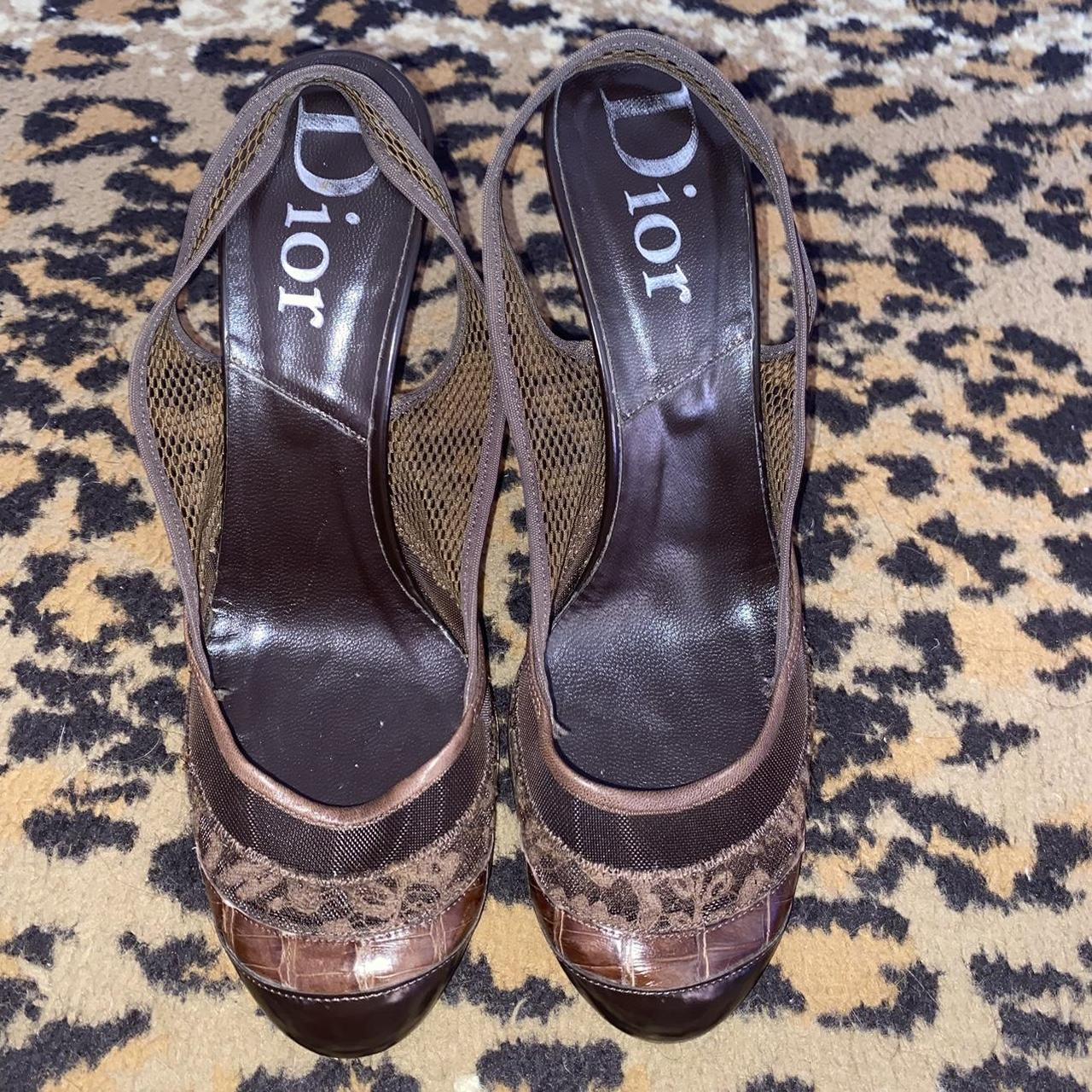size 9 / 9.5 vintage chocolate brown christian dior... - Depop