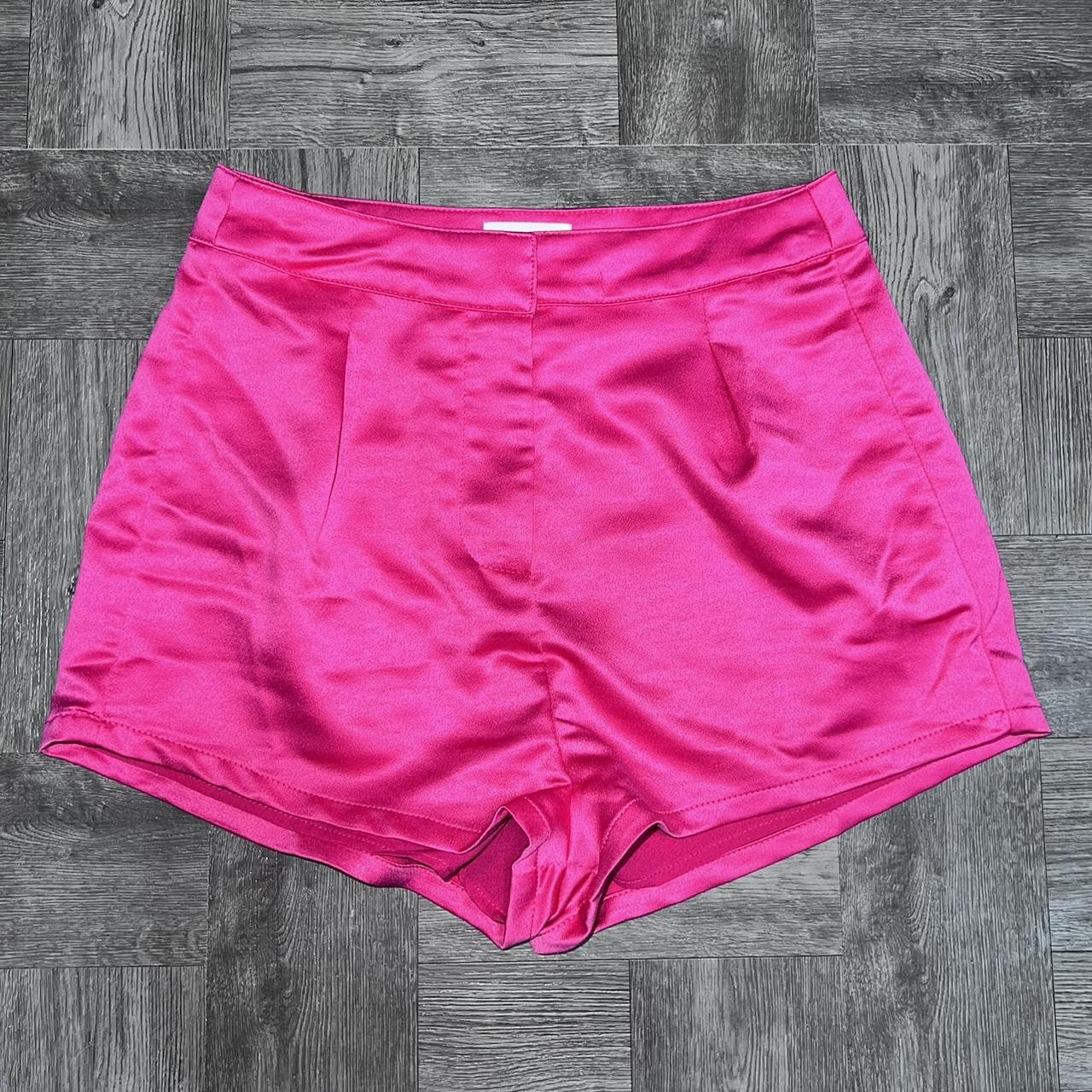 Superdown “Catherine” hot pink satin shorts from... - Depop